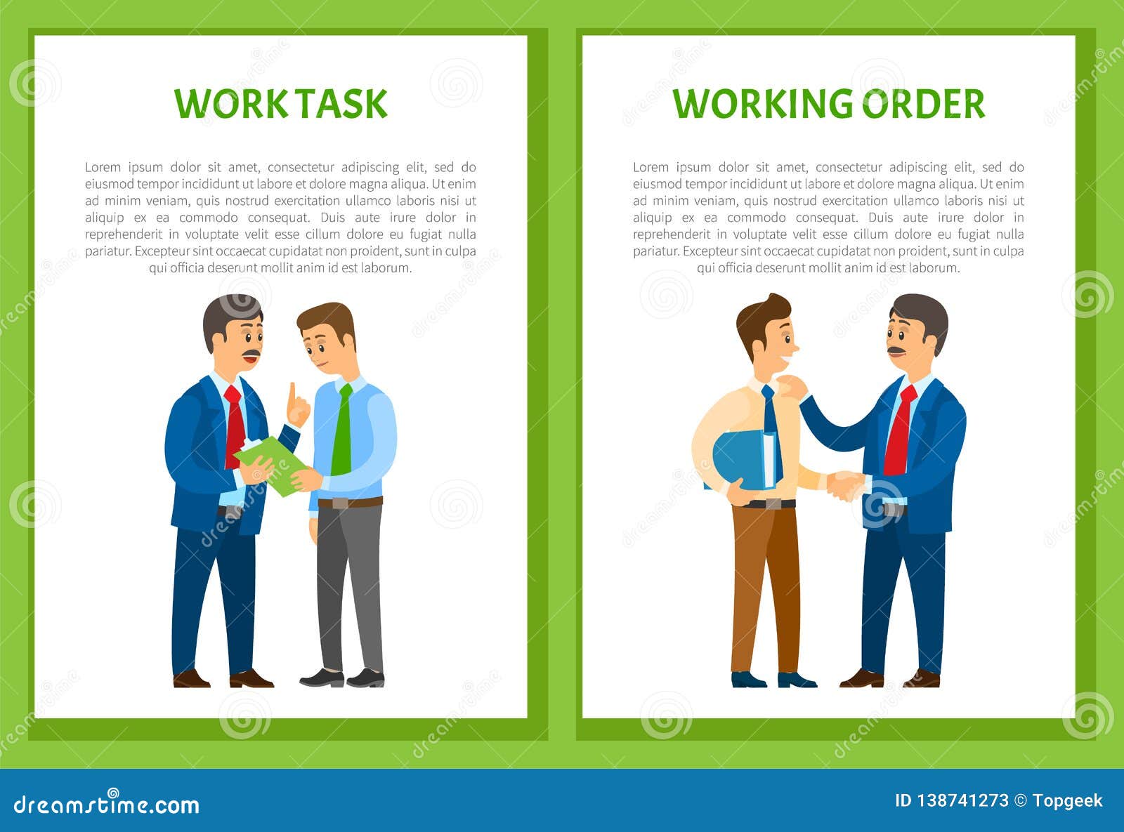 Working Order and Work Task Boss Gives Instruction Stock Vector ...
