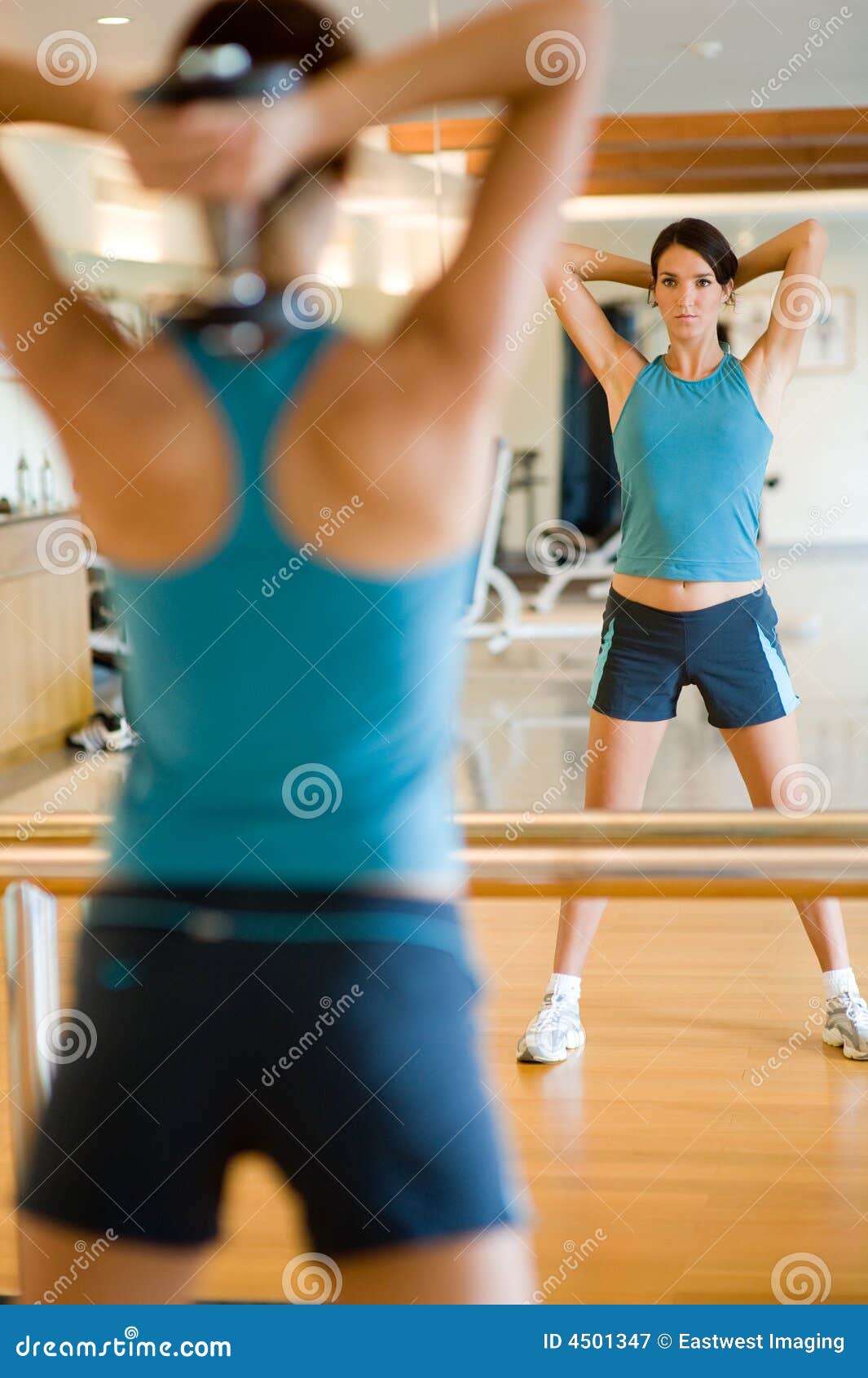 Working Out stock image. Image of white, woman, mirror - 4501347