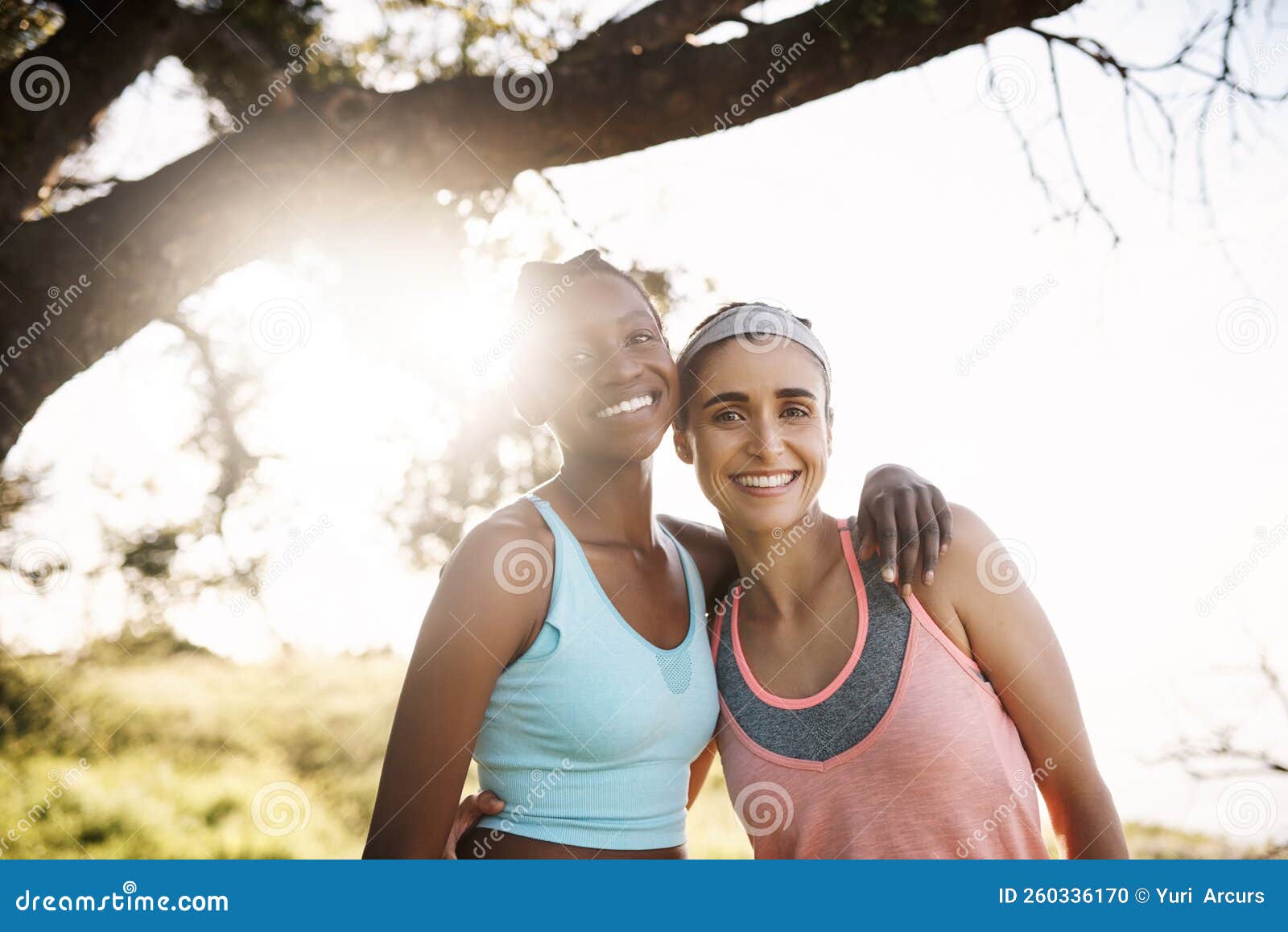 Working Out is Easier when we Do it Together. Two Friends Out ...