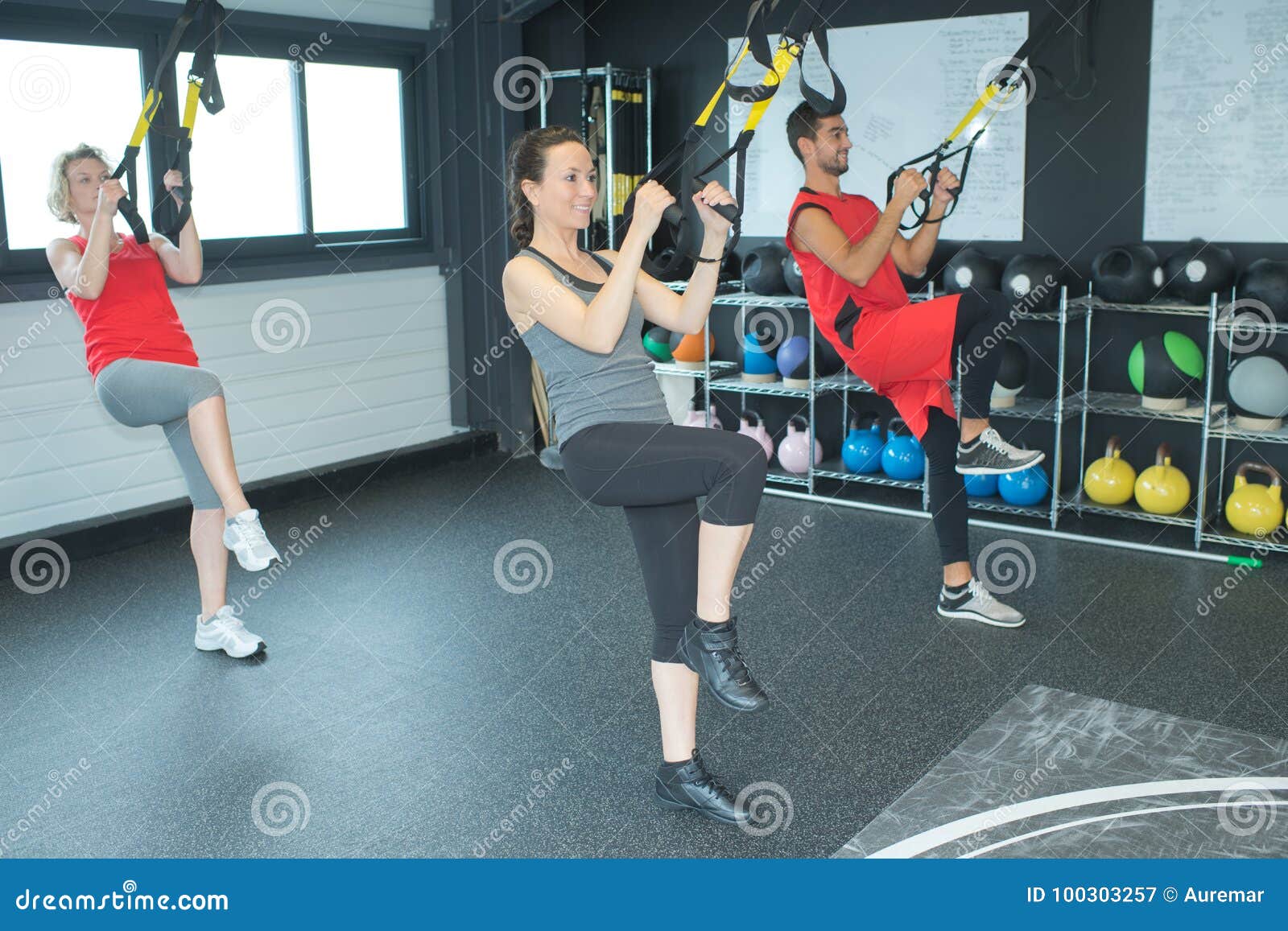 Working out at gym stock image. Image of tonus, strength - 100303257