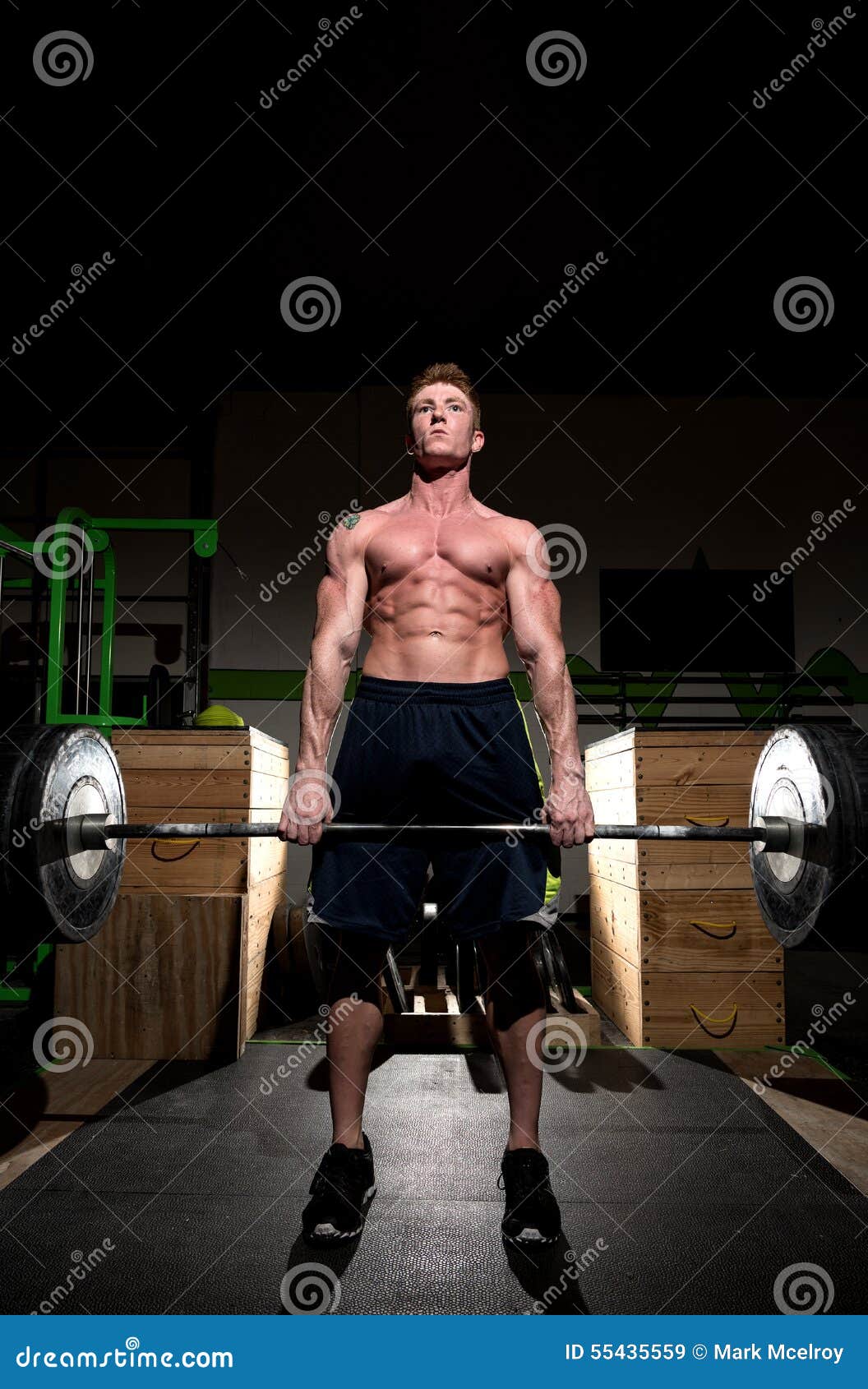 Working Out Hard in Dramatic Light Stock Image - Image of coach ...