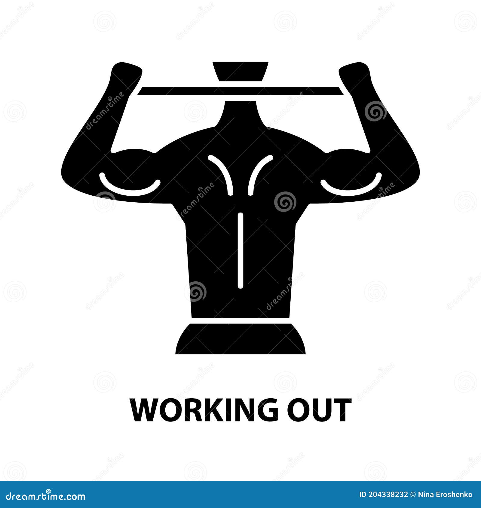 Working Out Icon, Black Vector Sign with Editable Strokes, Concept ...