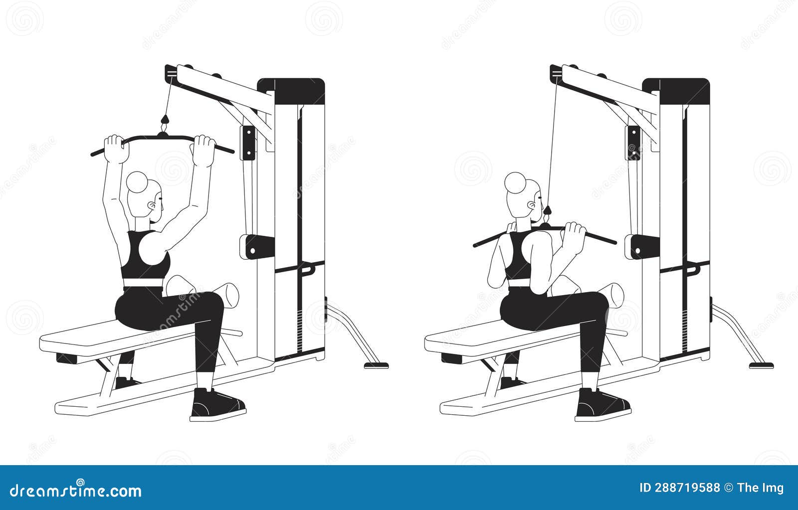 Lat Pulldown Machine Illustrations Cartoon Vector | CartoonDealer.com ...