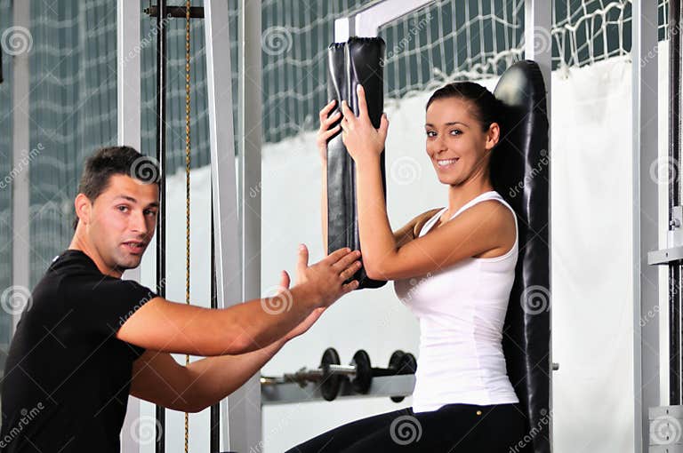 Working Out with Personal Trainer Stock Photo - Image of couple, adult ...