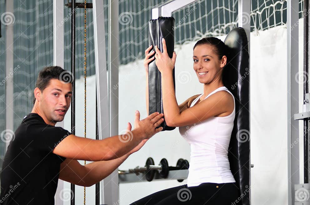 Working Out with Personal Trainer Stock Photo - Image of couple, adult ...