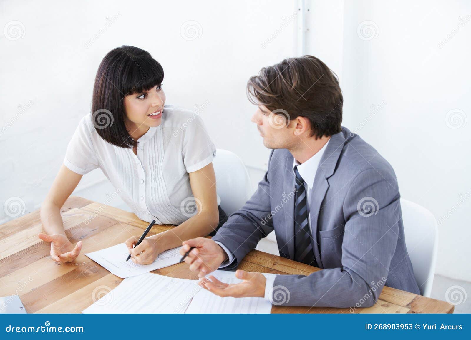 Working Out the Problems in the Project - Business Strategy. Two Young ...