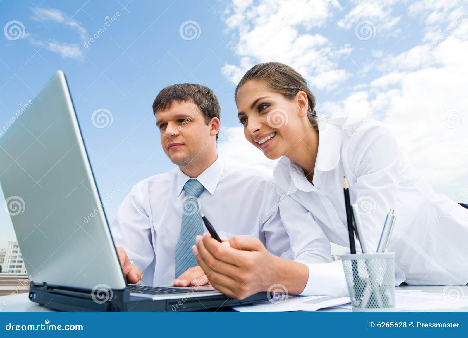 Working outdoors stock photo. Image of happy, interaction - 6265628