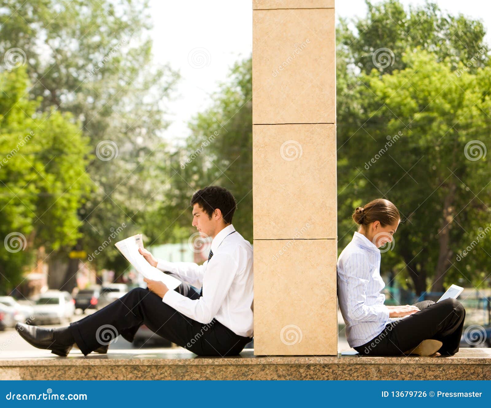 Working outside stock photo. Image of holding, natural - 13679726