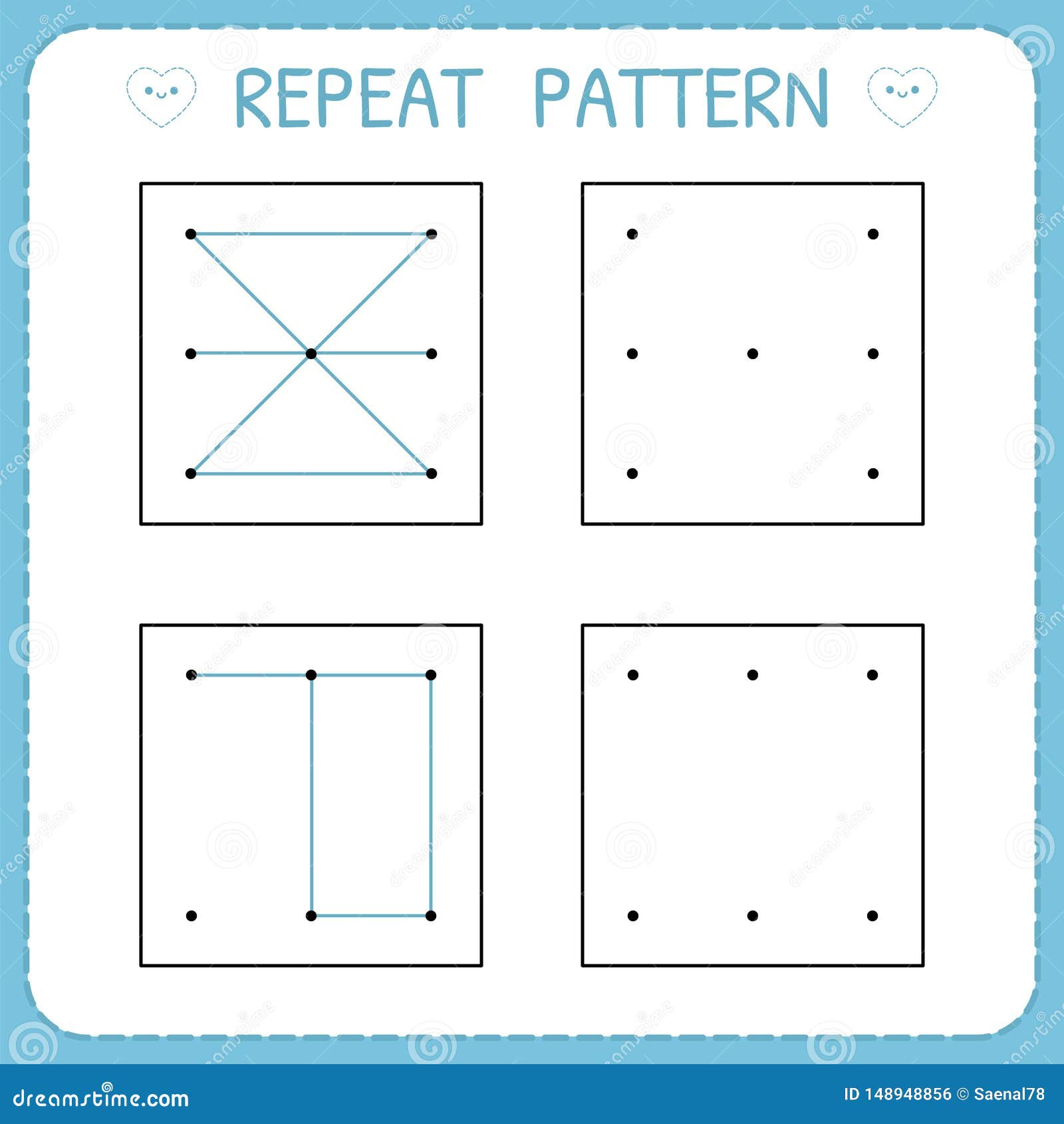 Working Page for Kids. Repeat Pattern. Educational Games for Practicing ...