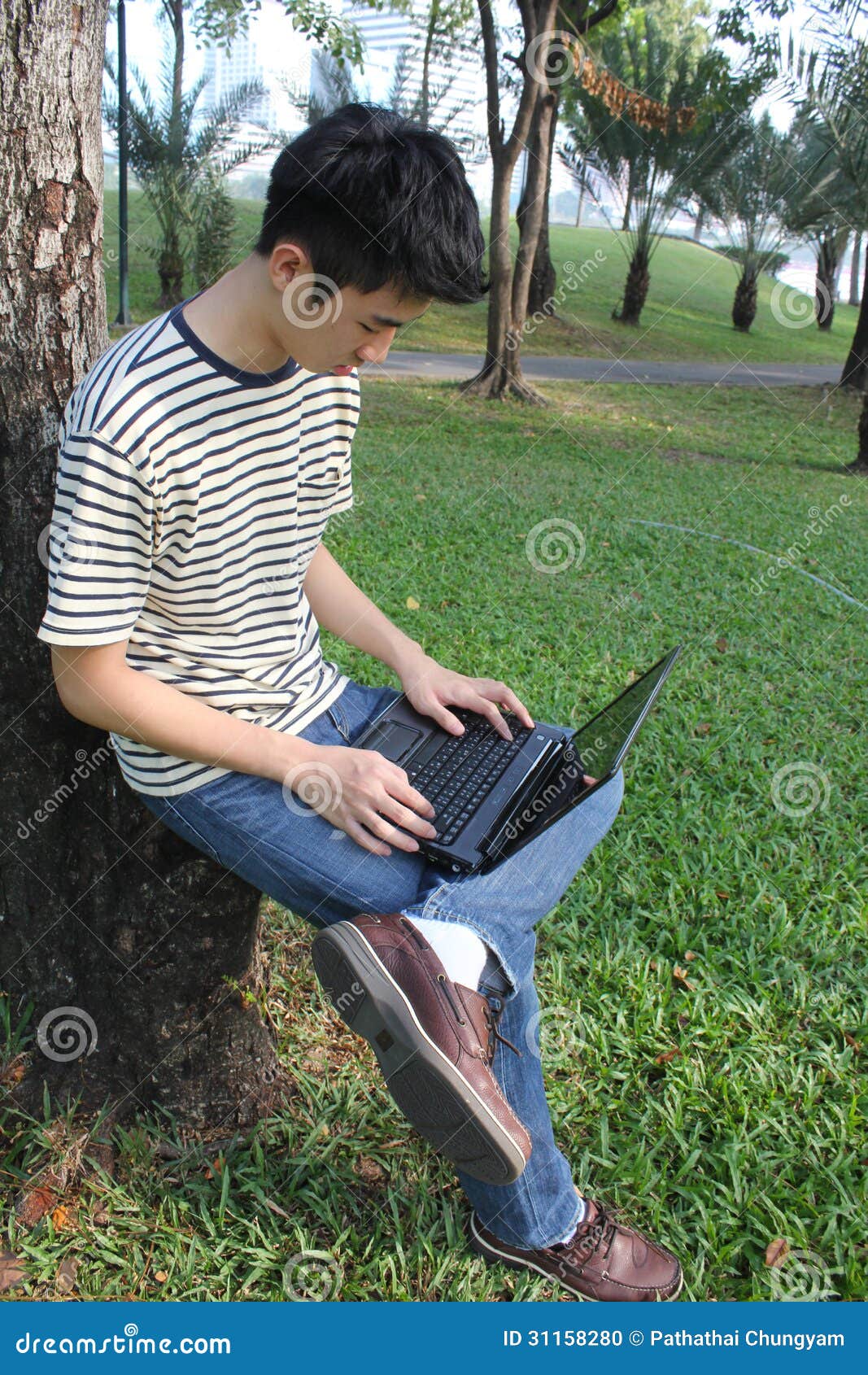Working in the park stock photo. Image of asian, caucasian - 31158280