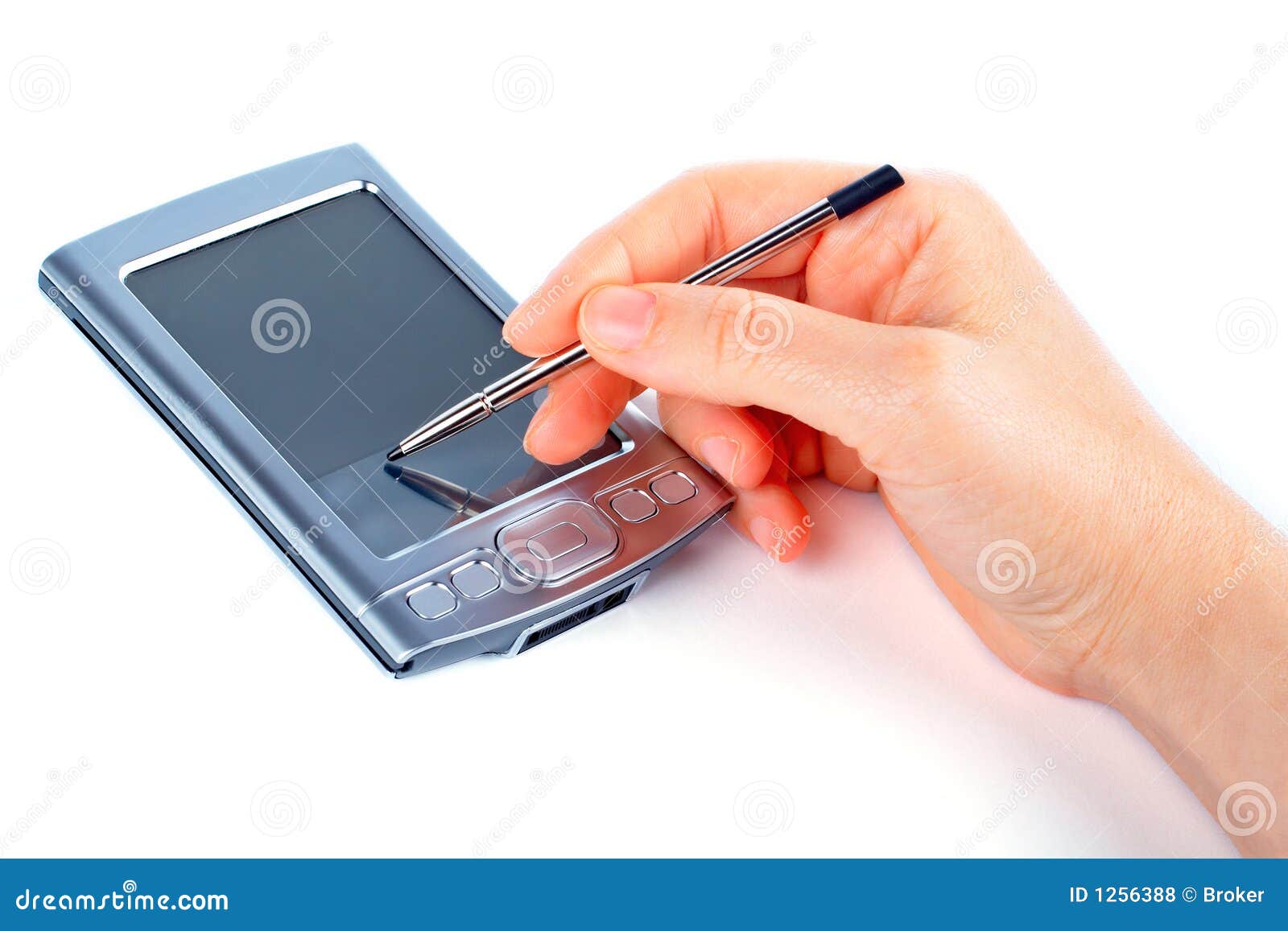 Working on a pda stock photo. Image of notes, plan, calendar - 1256388
