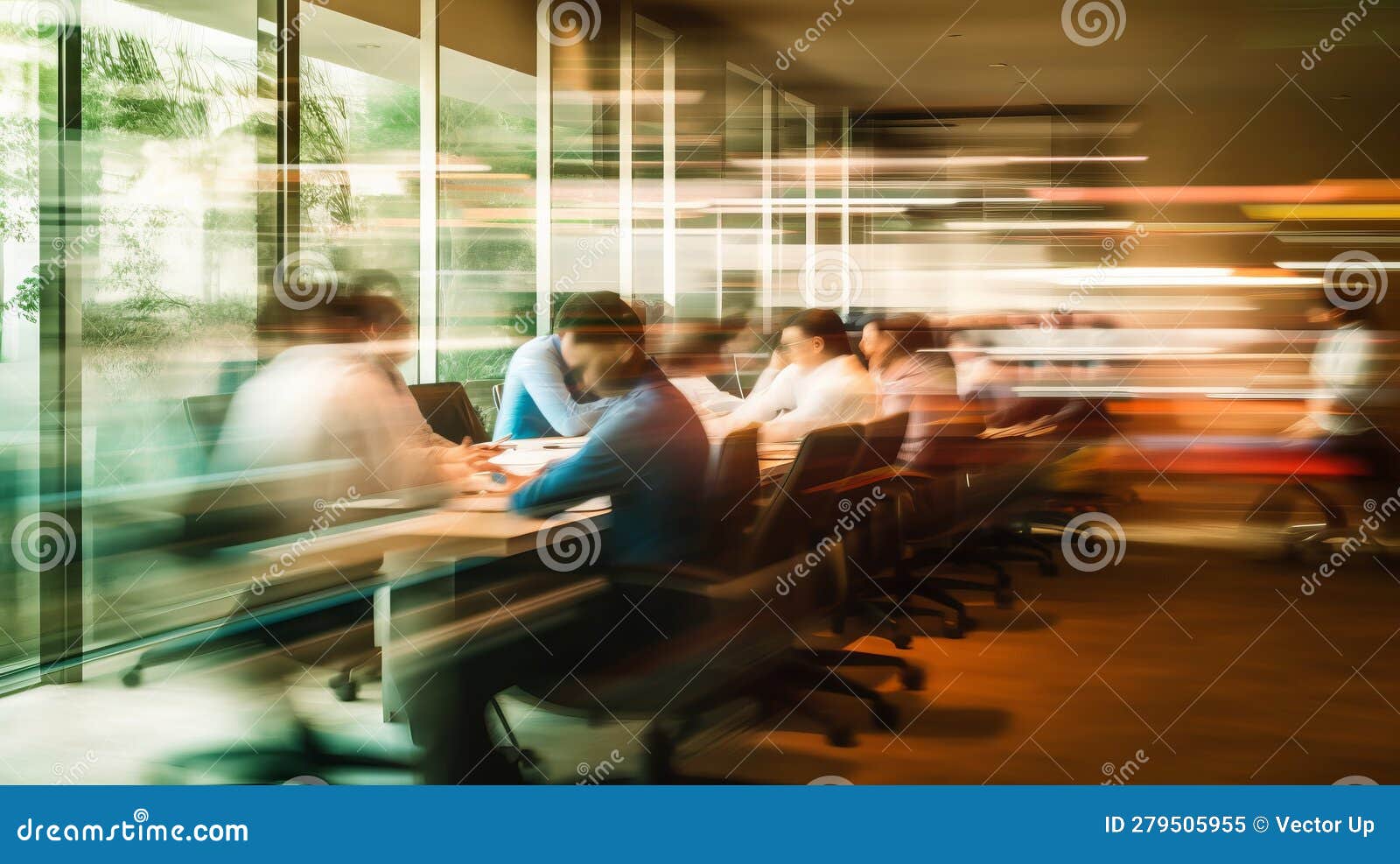 Working People in the Office Motion Blur. Generative AI Stock ...