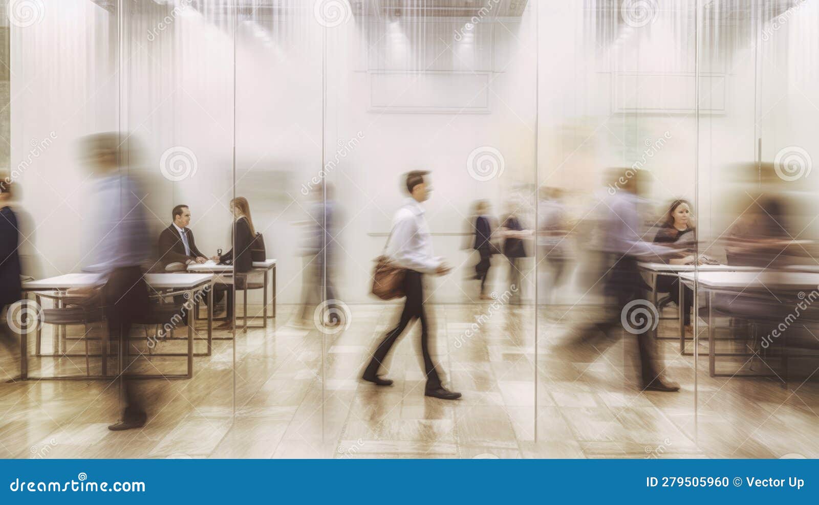 Working People in the Office Motion Blur. Generative AI Stock ...