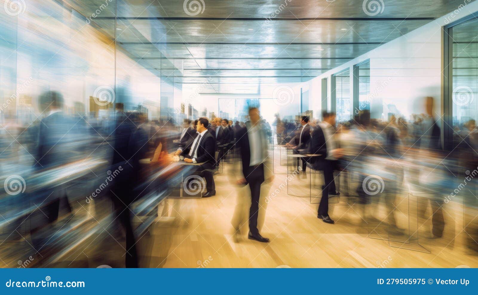 Working People in the Office Motion Blur. Generative AI Stock ...
