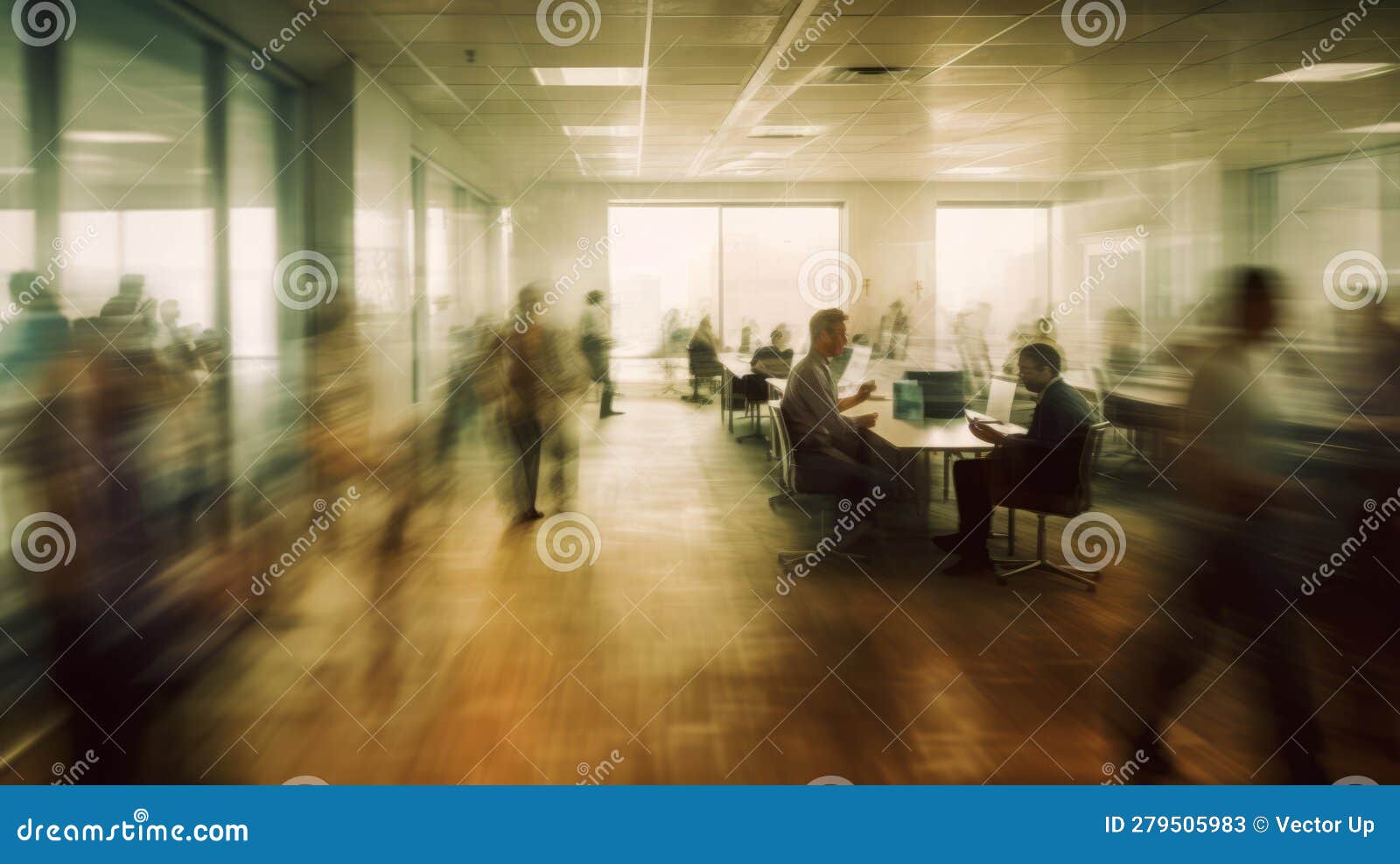 Working People in the Office Motion Blur. Generative AI Stock ...