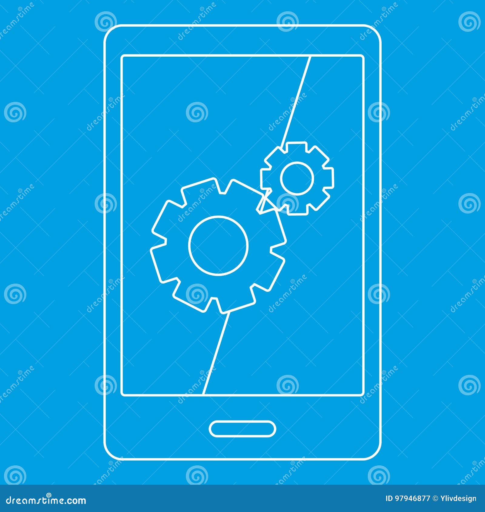 Working Phone Icon, Outline Style Stock Vector - Illustration of ...