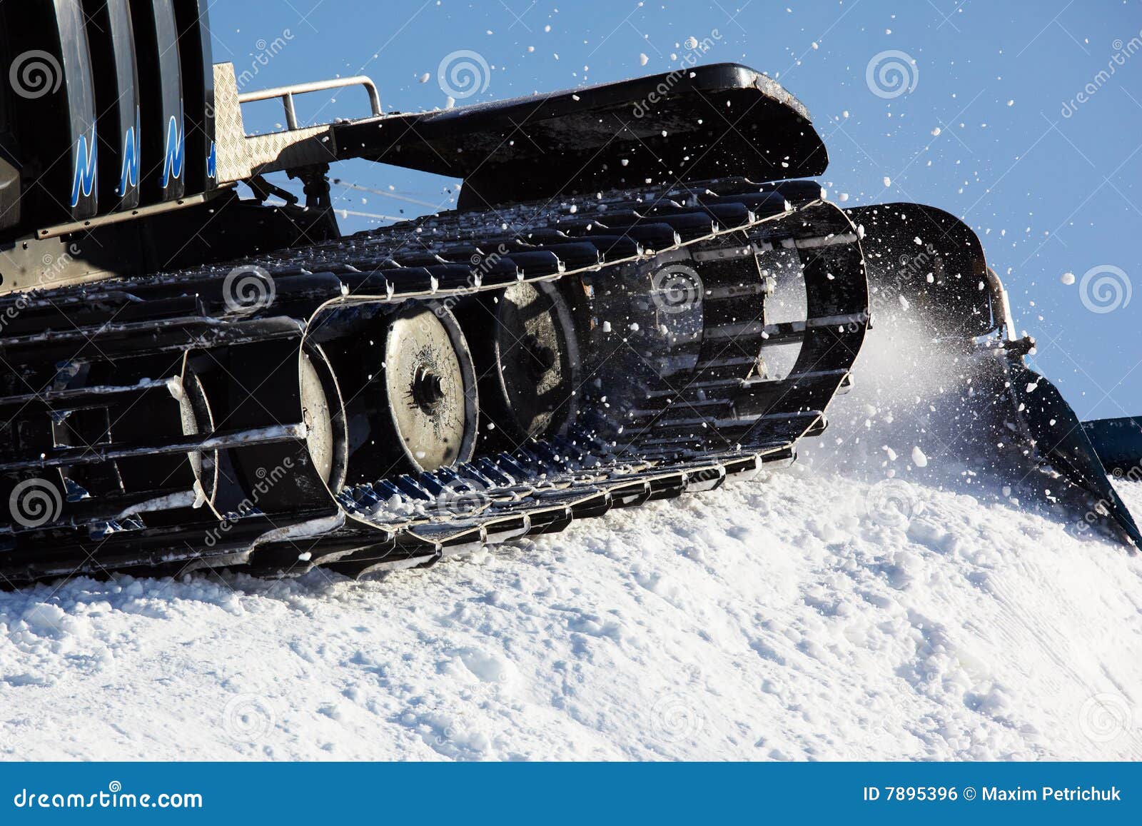 Working Piste Machine (snow Cat) Detail Stock Photo - Image of ...