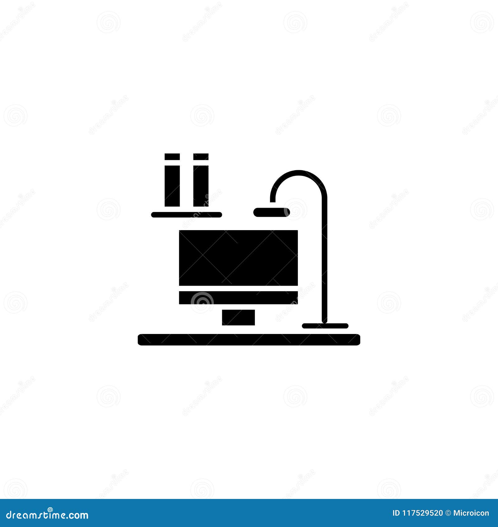 Working Place Black Icon Concept. Working Place Flat Vector Symbol ...
