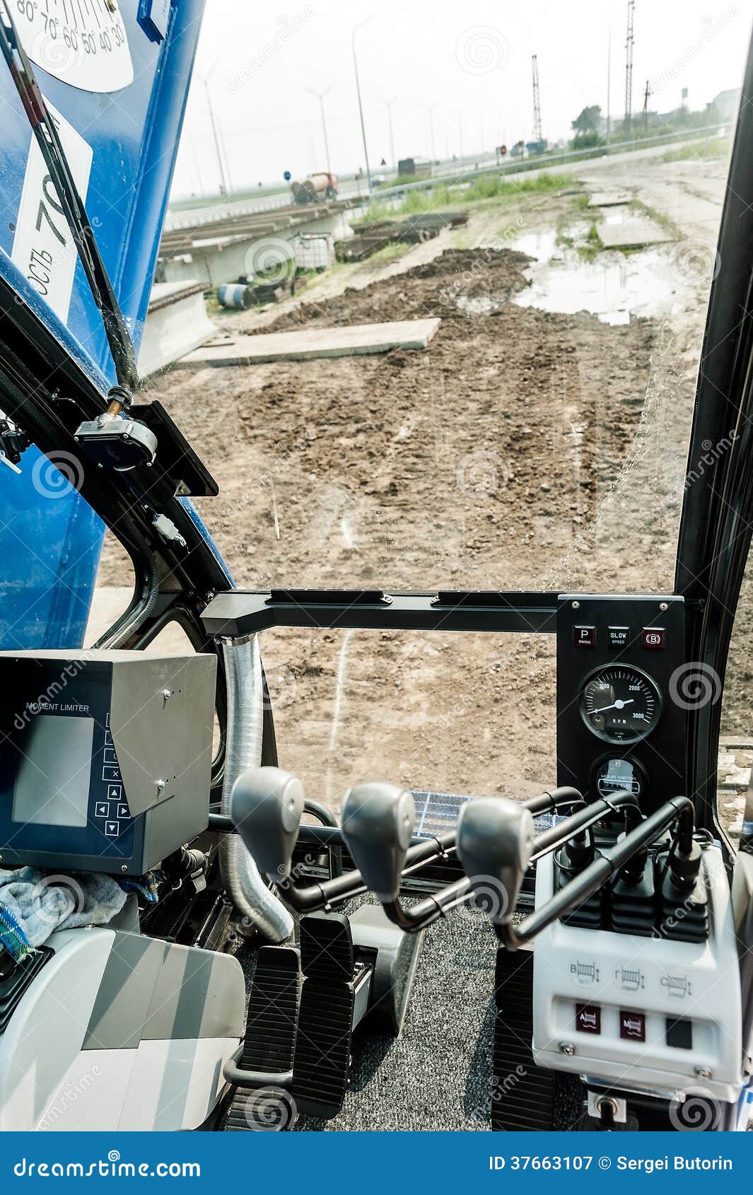 Working Place of Crane Operator Stock Image - Image of lift, crane ...