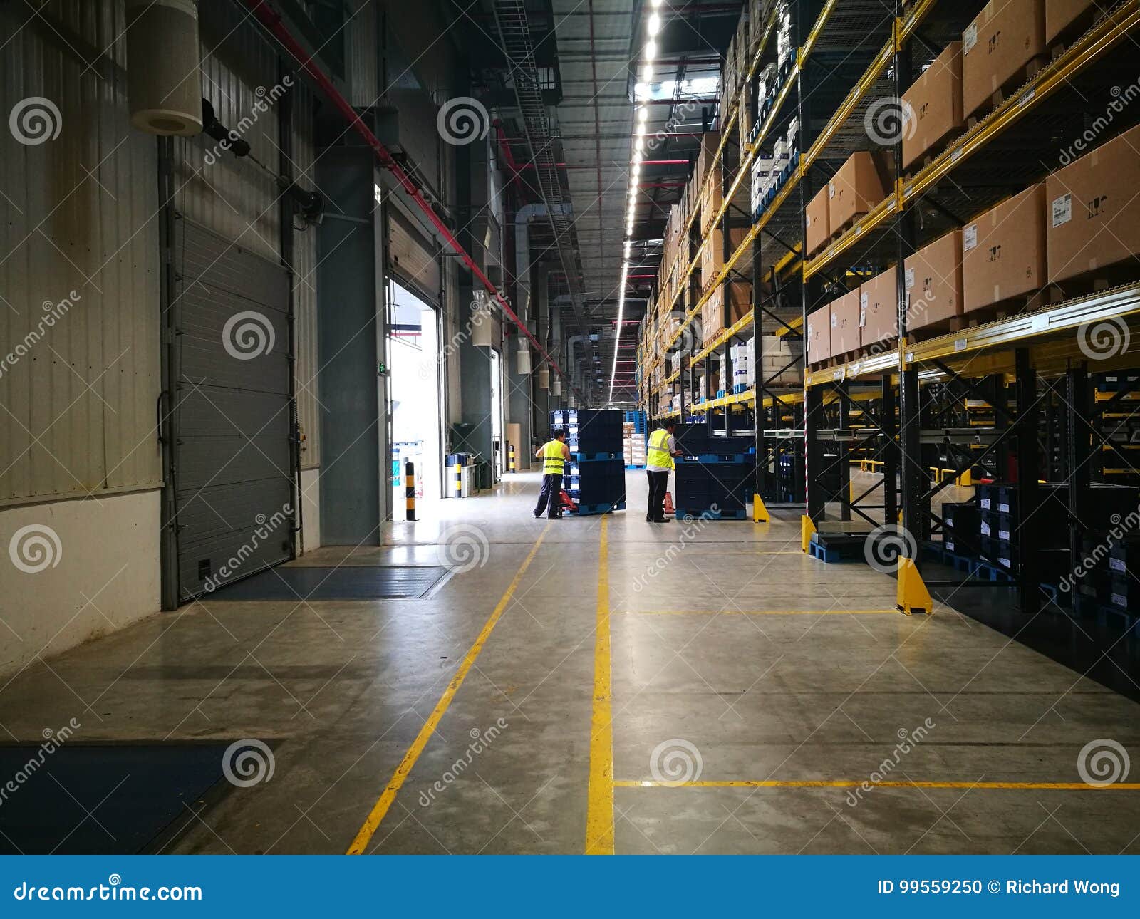 Working place in warehouse editorial image. Image of load - 99559250