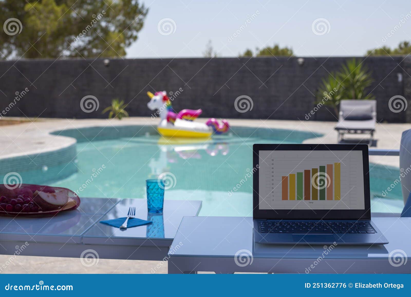 Working by the Pool, Home Office, Pool Office for the Summer Stock ...