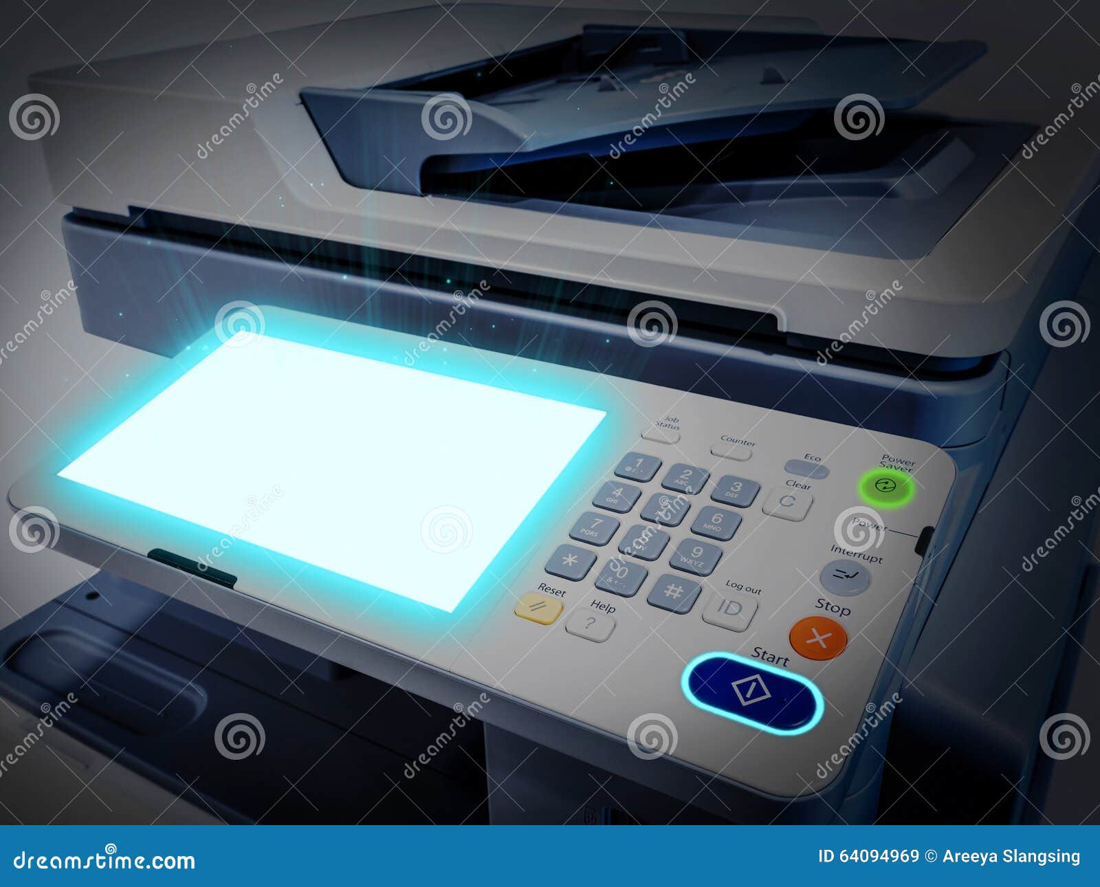 Working Printer Scanner Copier Device Stock Image - Image of paperwork ...