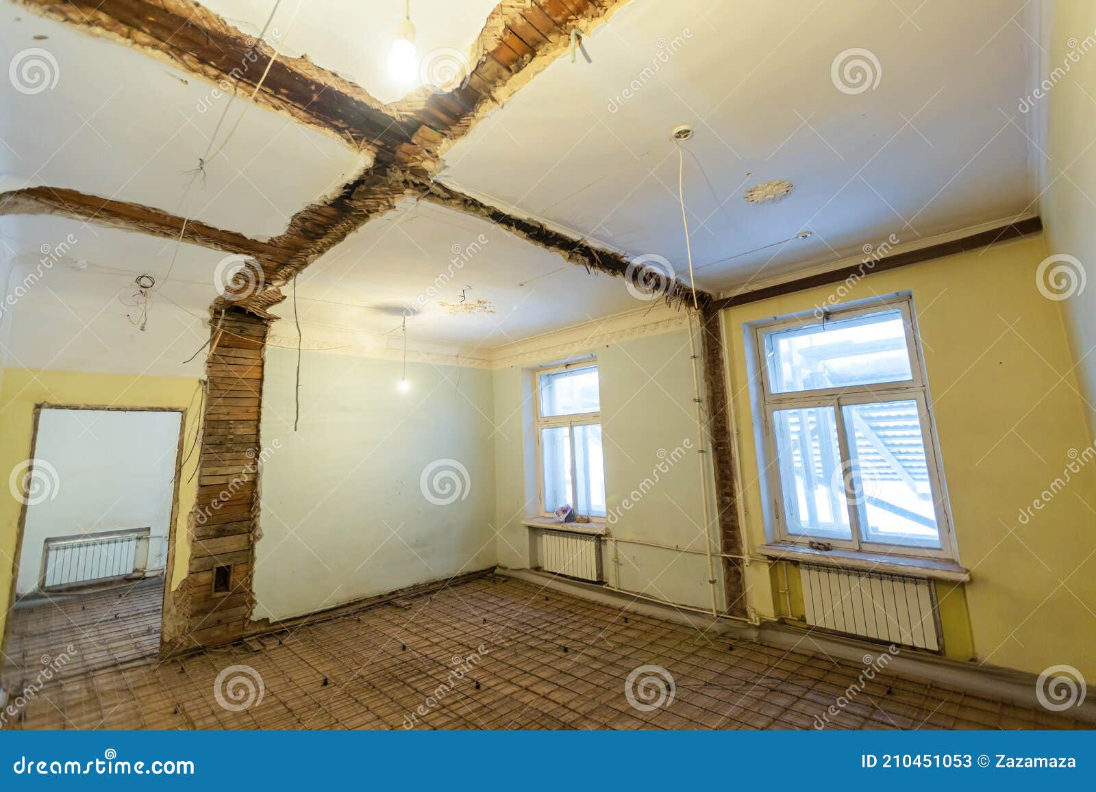 Working Process of Building Rooms with Broken Walls Made and Floor ...