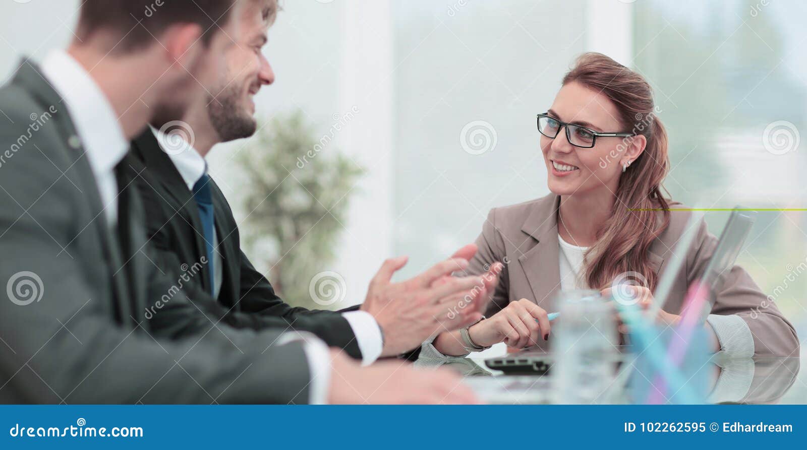 Business People Working Around Table in Modern Office Stock Image ...