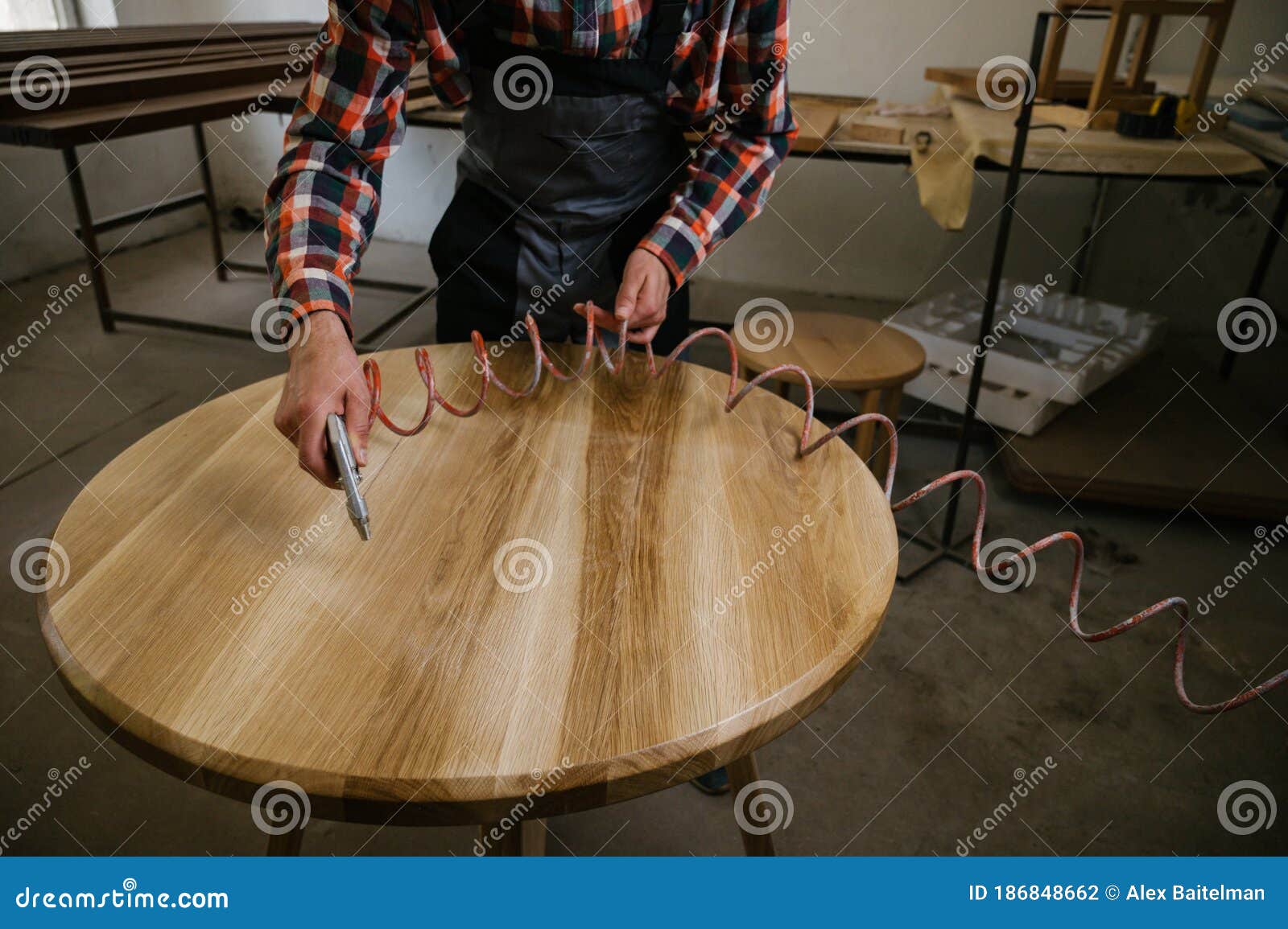 Working Process in the Carpentry Workshop Stock Photo - Image of ...