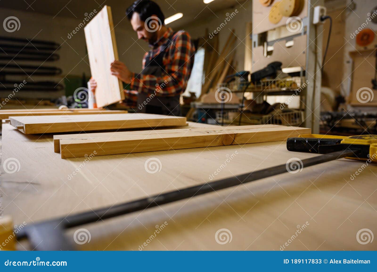 Working Process in the Carpentry Workshop Stock Image - Image of ...