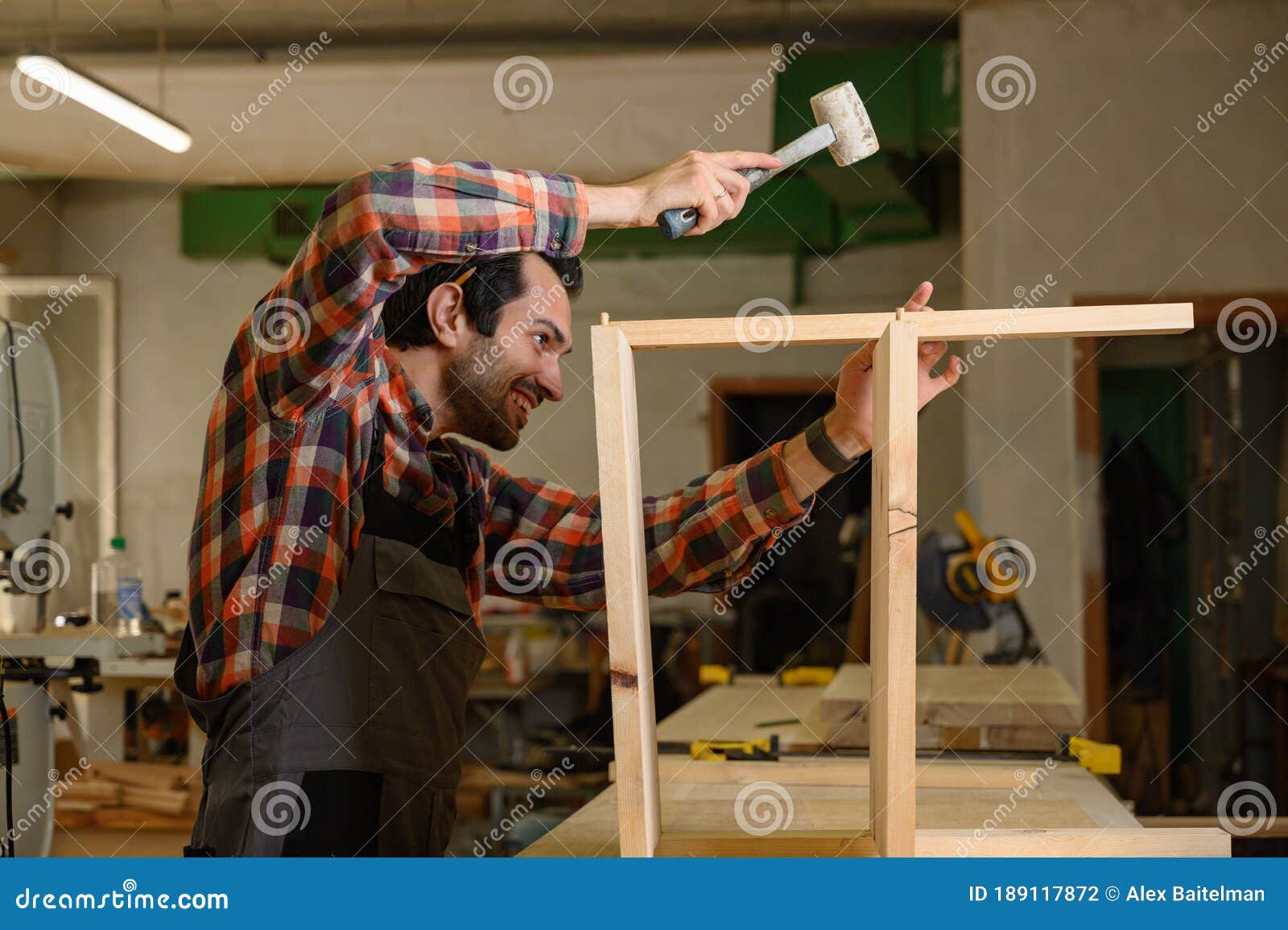 Working Process in the Carpentry Workshop Stock Photo - Image of ...