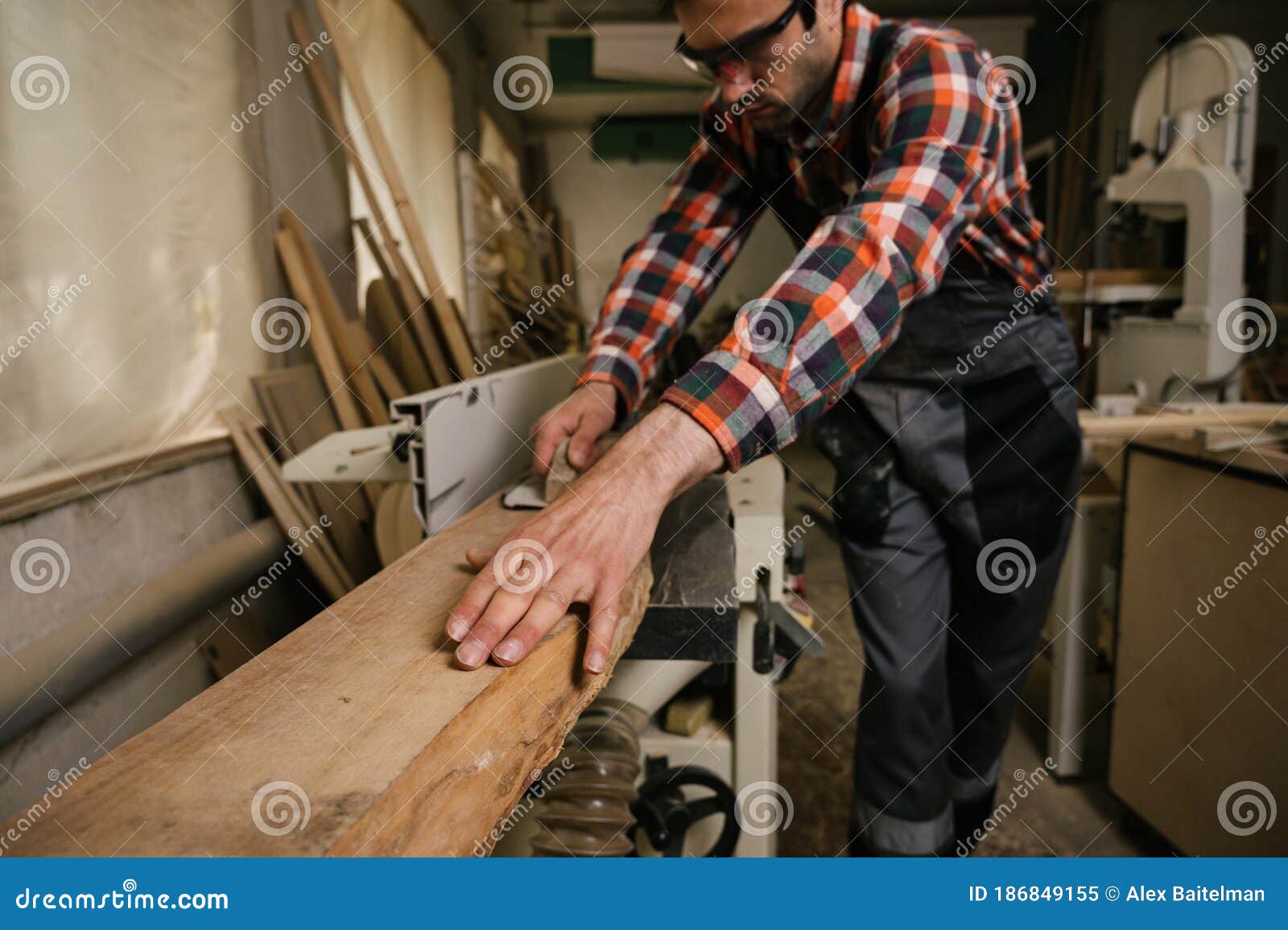 Working Process in the Carpentry Workshop Stock Image - Image of ...