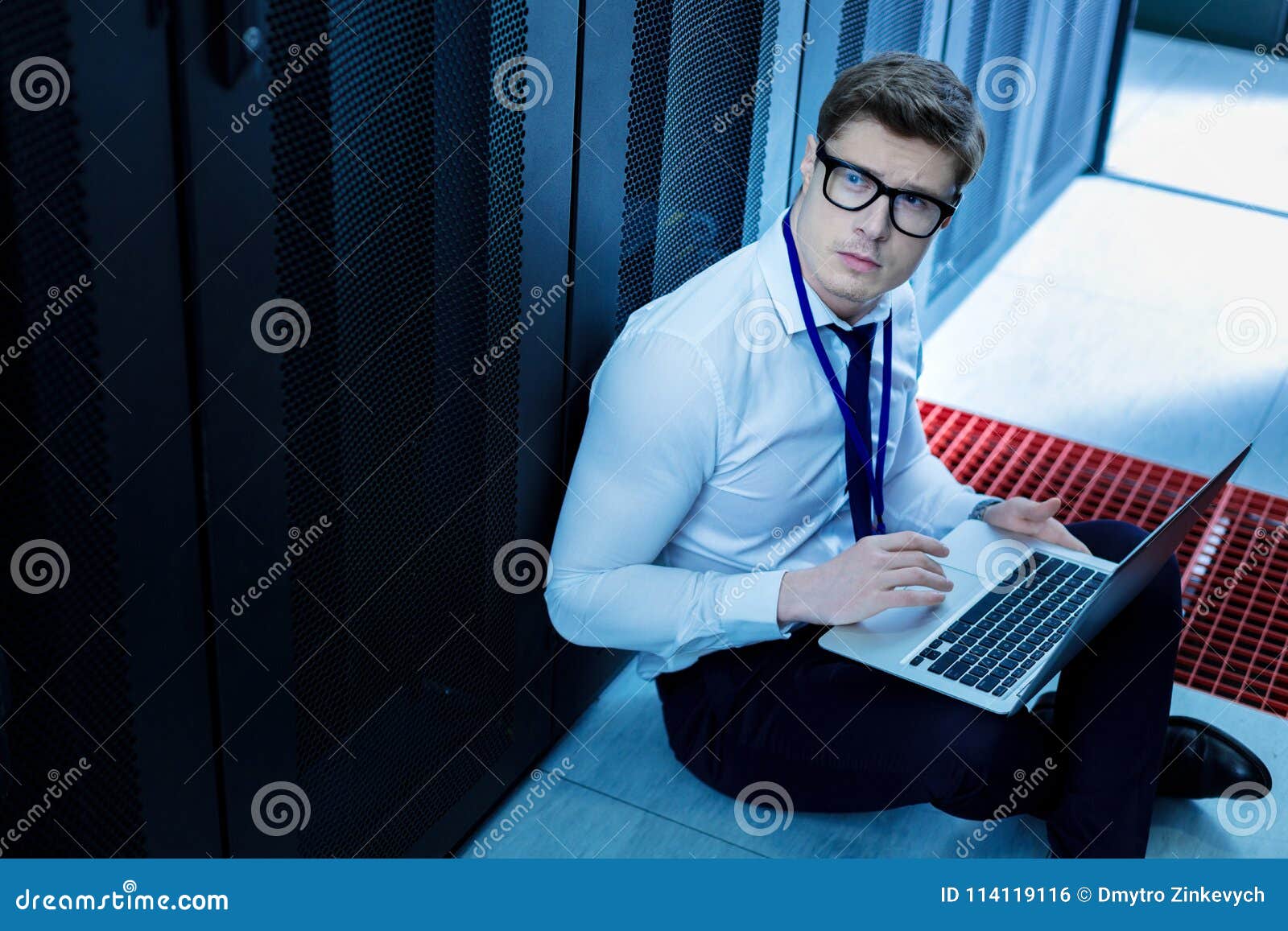 Successful Operator Working on His Laptop Stock Photo - Image of expert ...