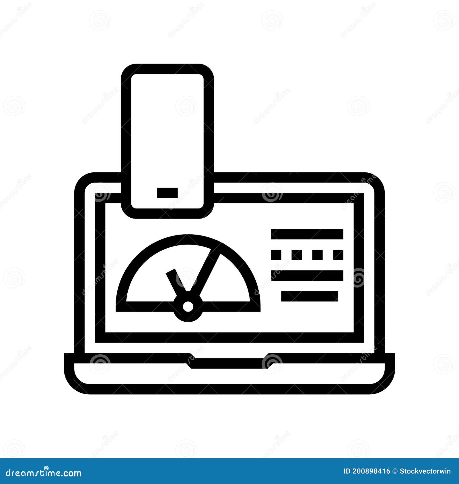 Working Process Electronic Devices Line Icon Vector Illustration Stock ...