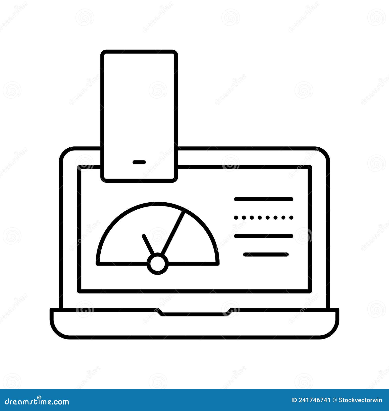 Working Process Electronic Devices Line Icon Vector Illustration Stock ...