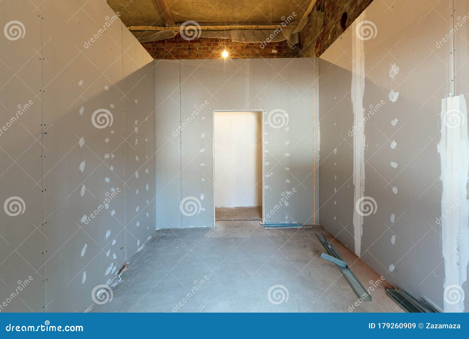 Working Process of Installing Metal Frames for Plasterboard - Drywall ...