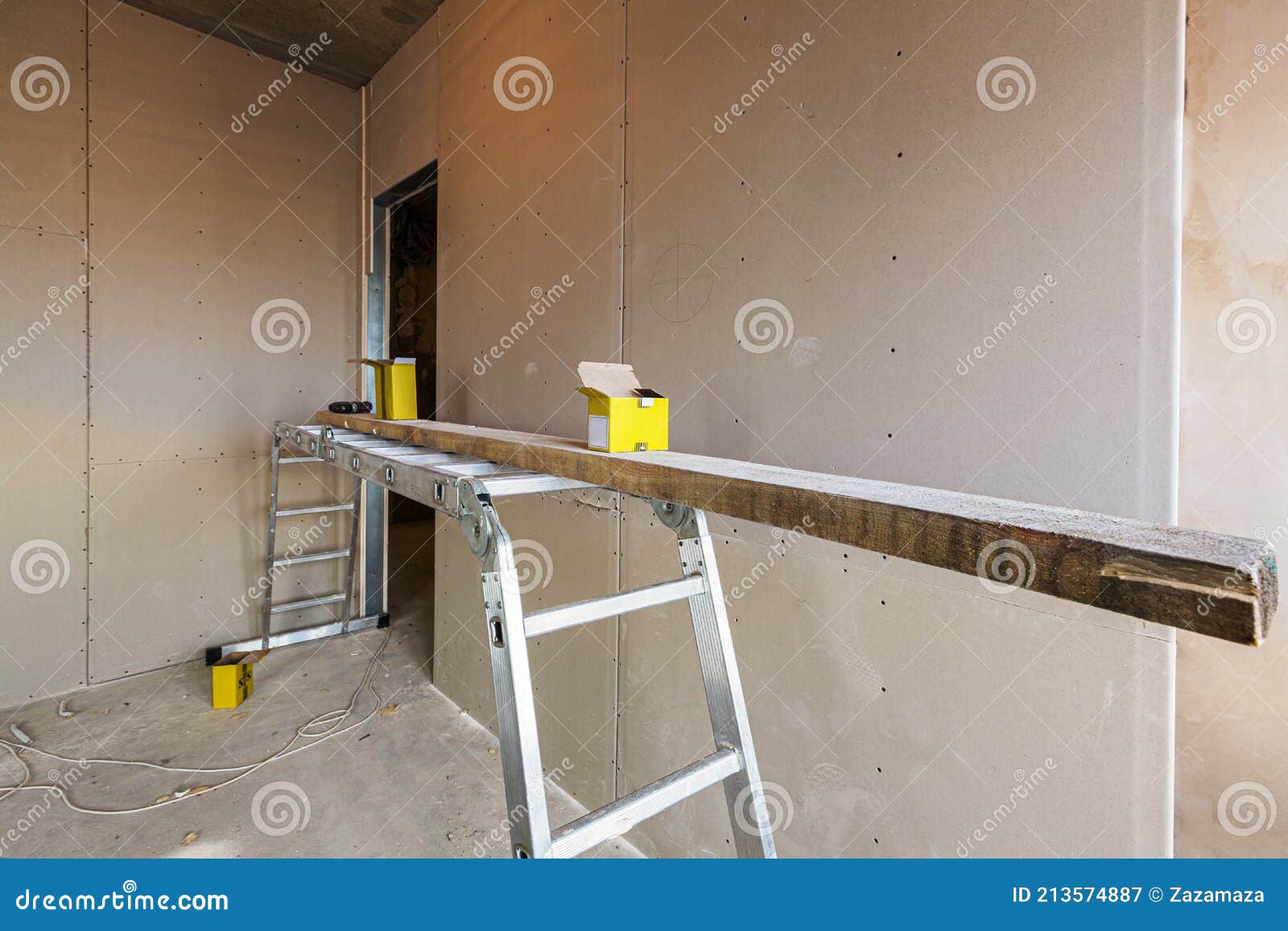 Working Process of Installing Metal Frames for Plasterboard -drywall ...