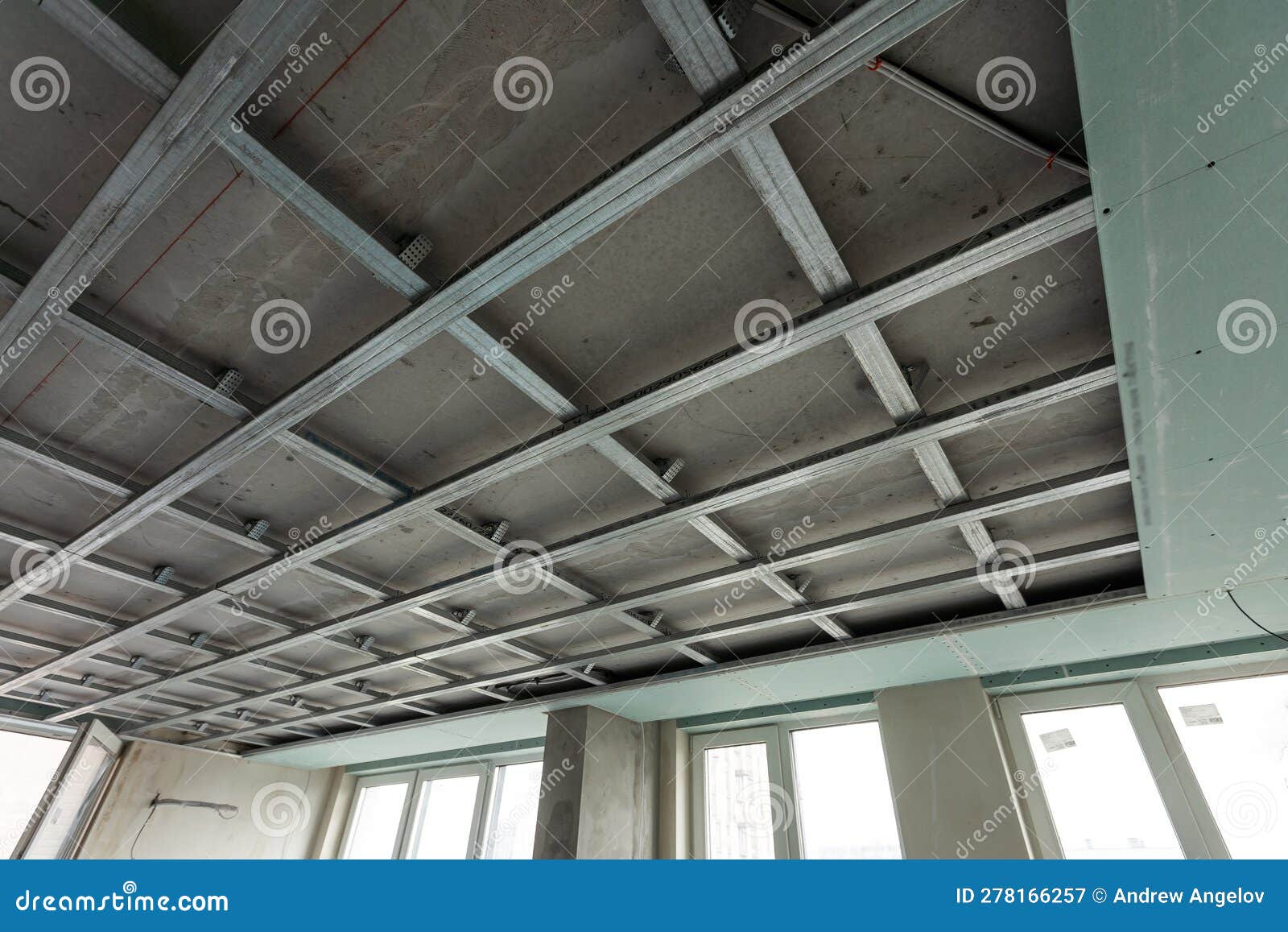 Working Process of Installing Metal Frames for Plasterboard -drywall ...