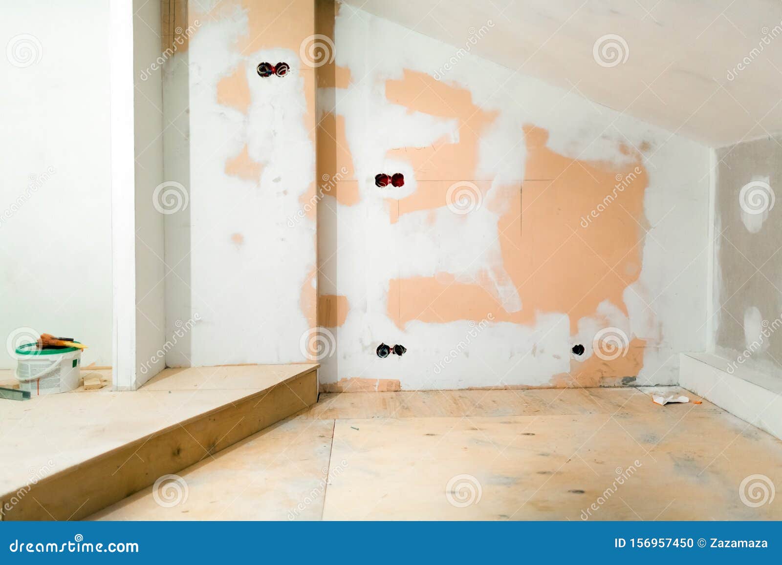 Working Process of Installing Plasterboard or Drywall for Making Gypsum ...