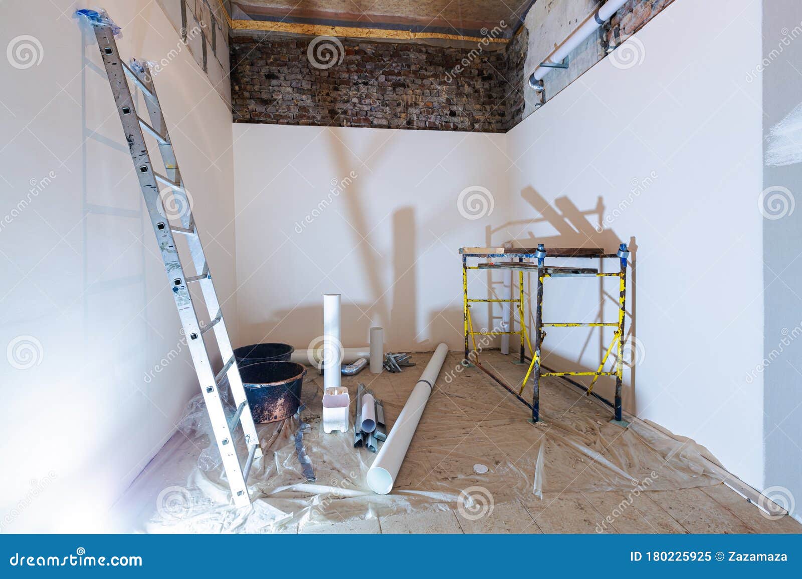 Working Process of Installing Plasterboard or Drywall for Making Gypsum ...