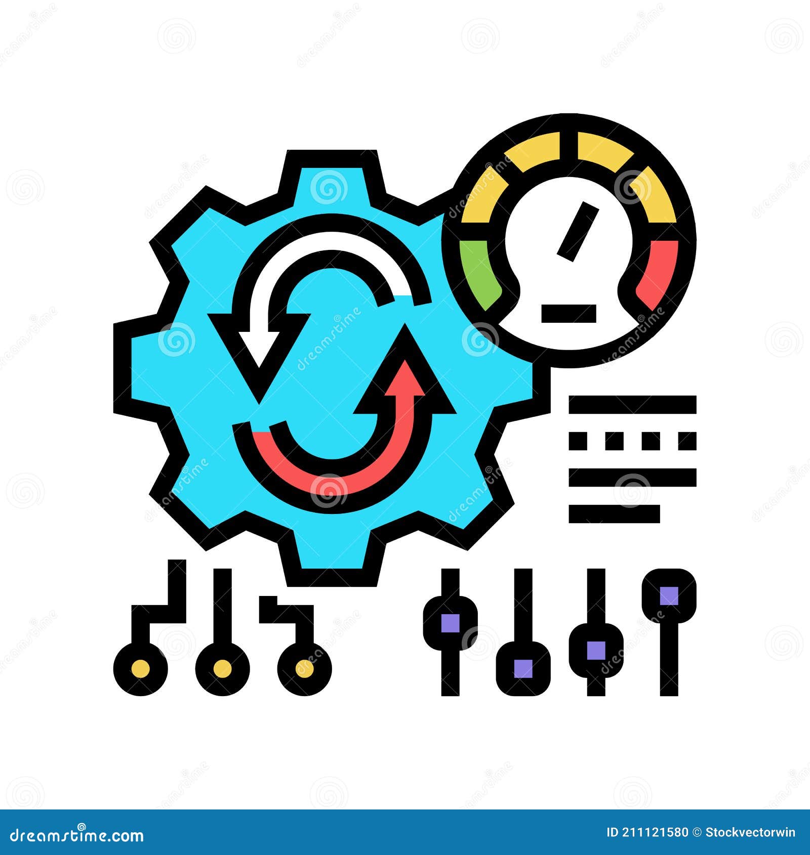 Working Process Optimize Color Icon Vector Illustration Stock Vector ... Working Process Optimize Color Icon Vector Illustration Stock Vector ...