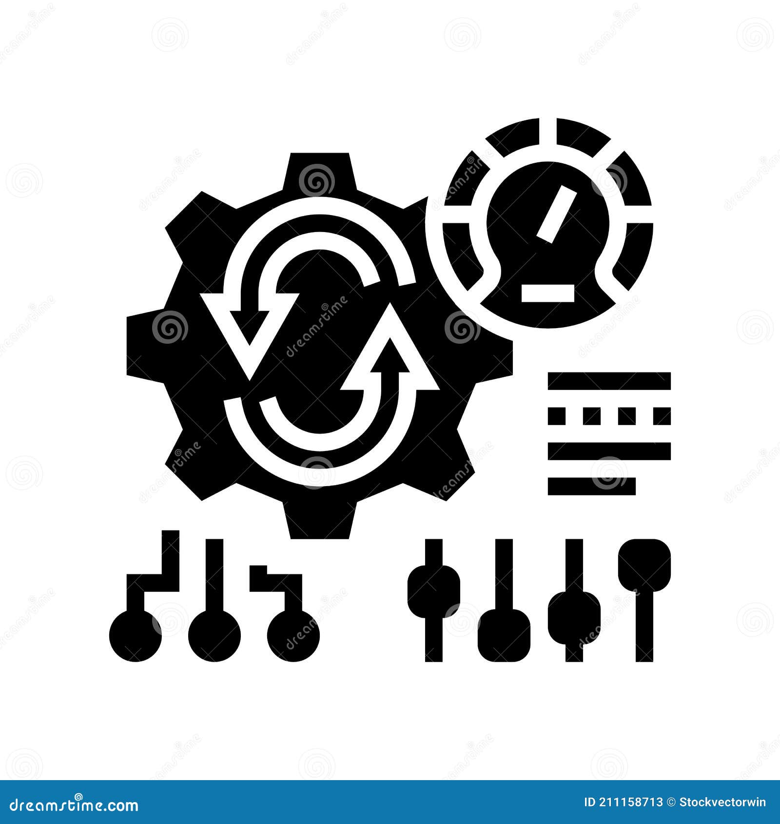 Working Process Optimize Glyph Icon Vector Illustration Stock Vector ...