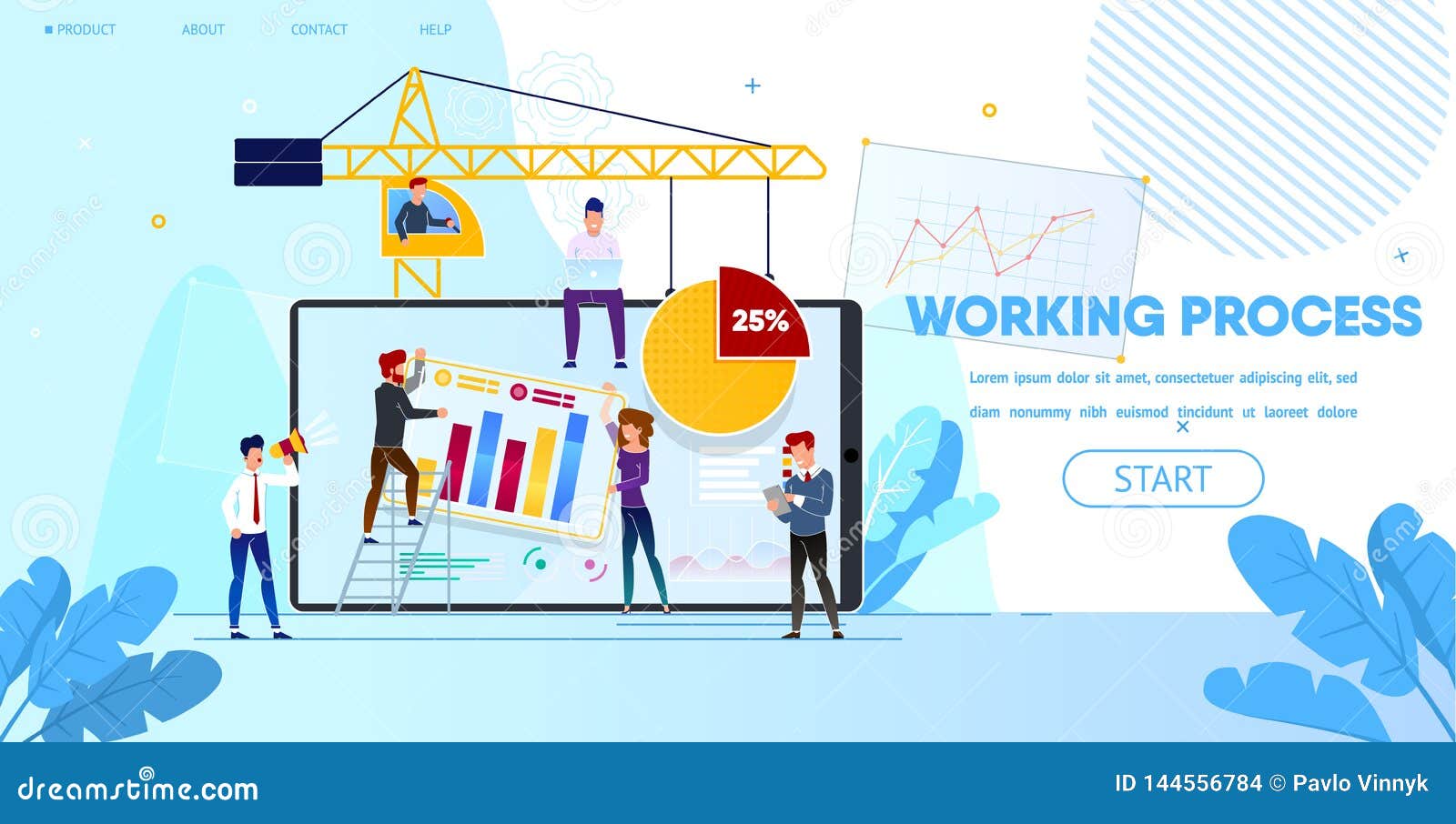 Working Process of People Making Web Page Design Stock Vector ...