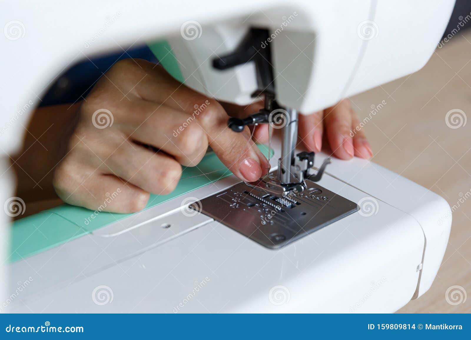 The Working Process. Seamstress Thread a Needle Stock Photo - Image of ...