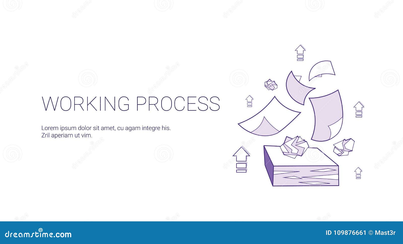 Working Process Web Banner with Copy Space Business Management Concept ...