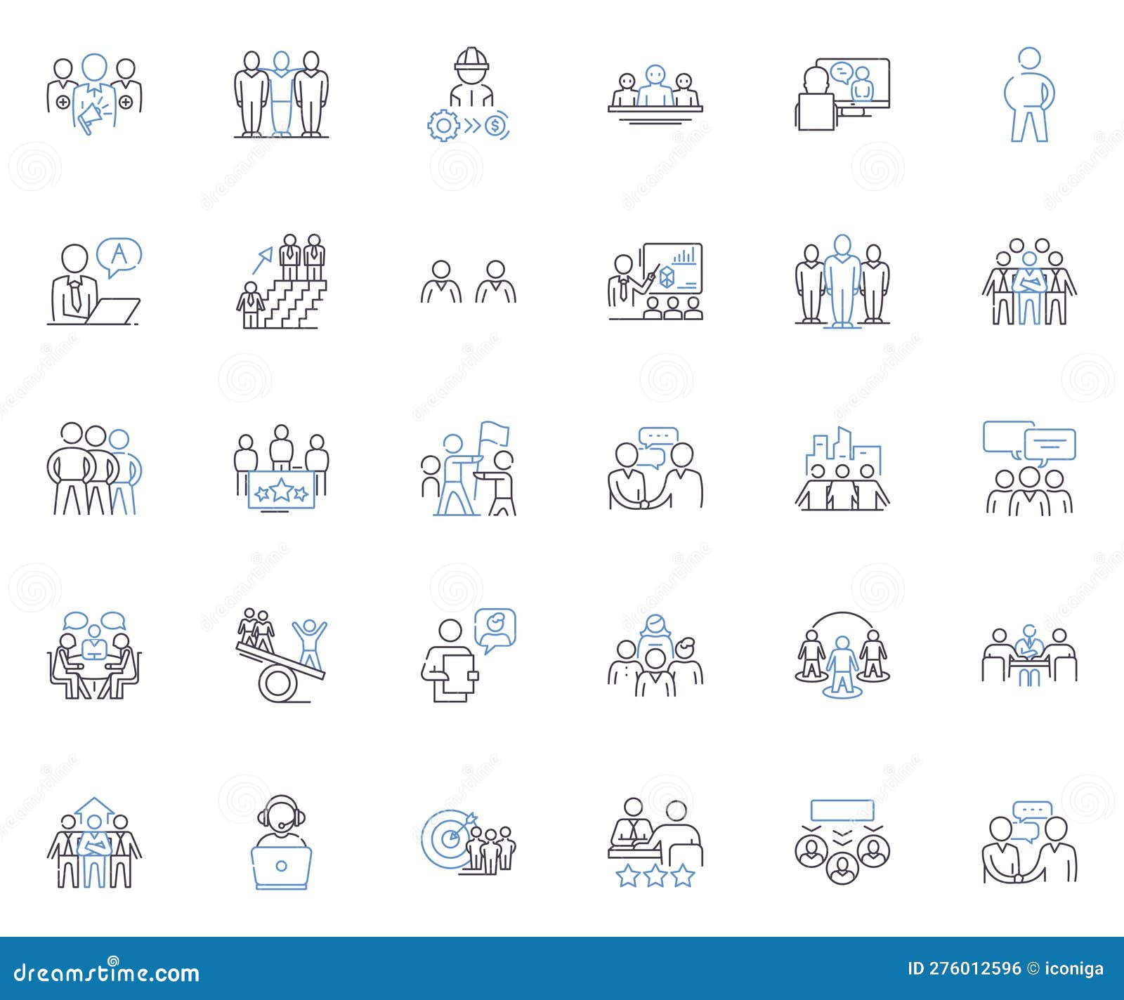 Working Professionals Line Icons Collection. Ambitious, Dedicated ...