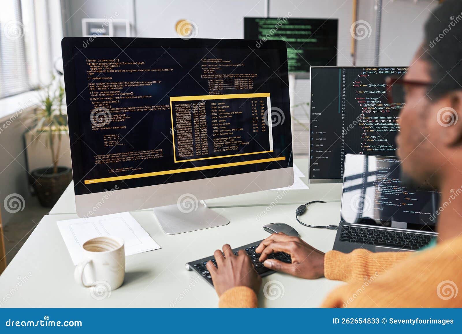 Working On Programming Code Stock Image Image Of Script Science 262654833