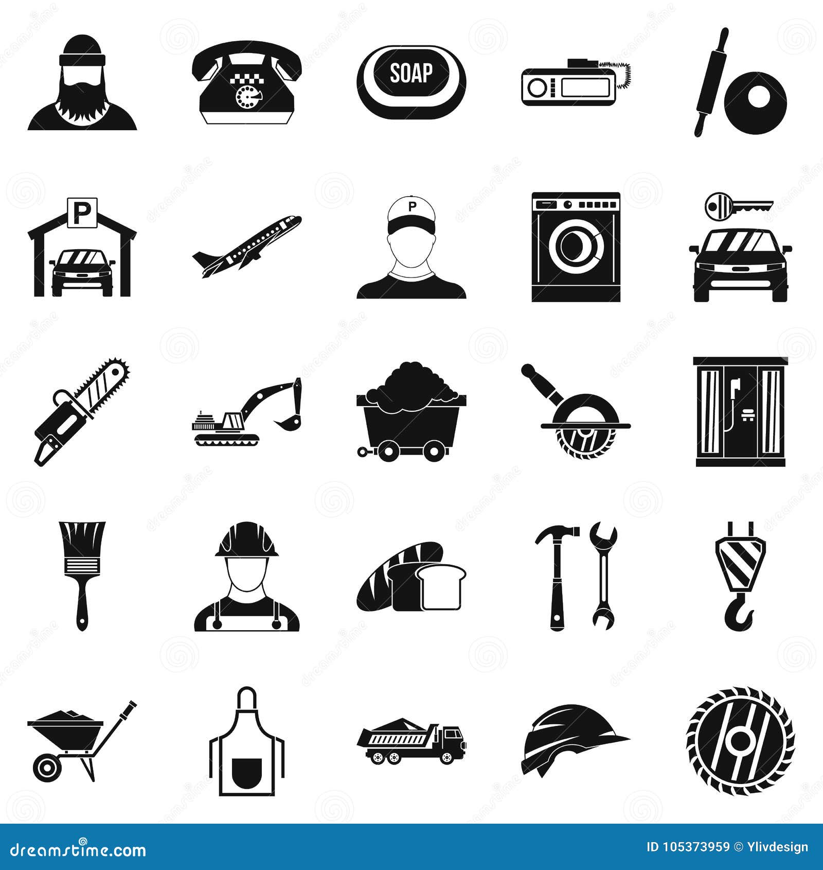 Working Progress Icons Set, Simple Style Stock Vector - Illustration of ...