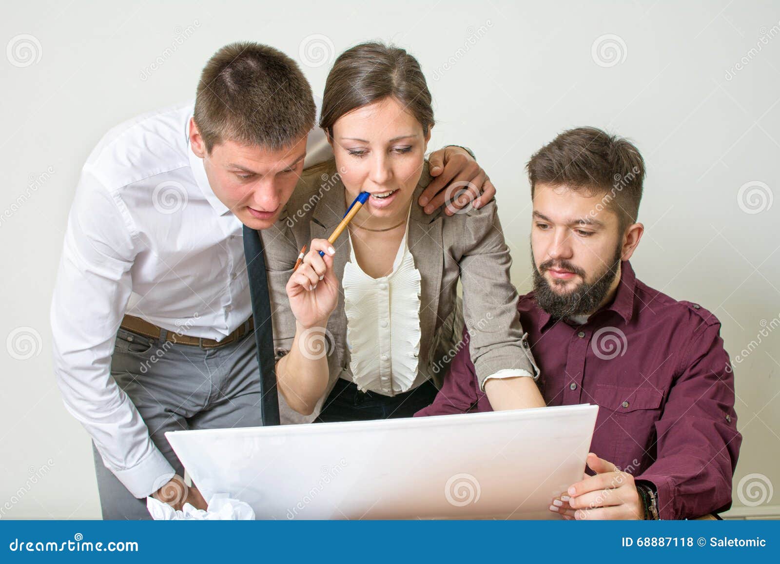 Working on a Project at the Office Stock Photo - Image of colleague ...