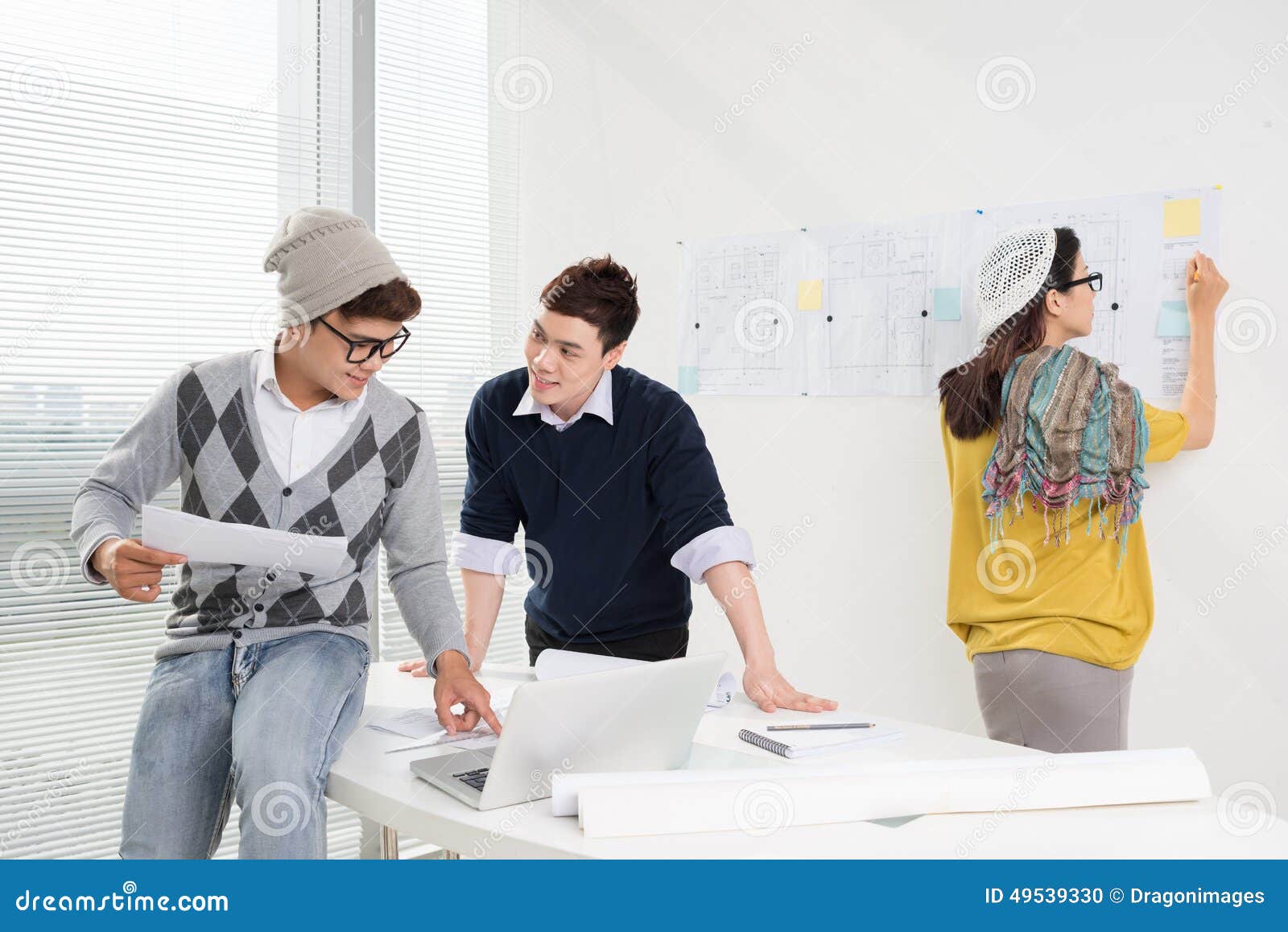 Working on the project stock photo. Image of showing - 49539330